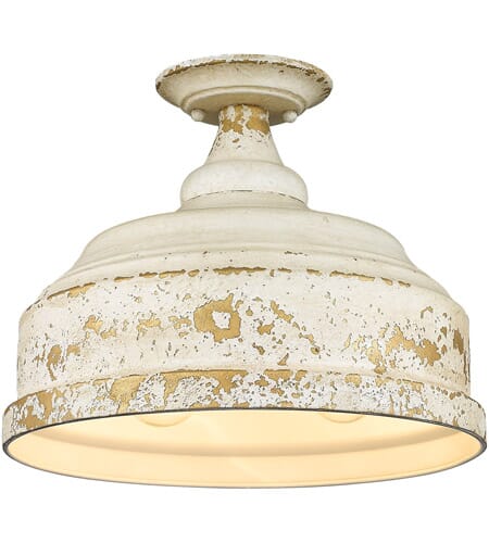 Golden Keating 3-Light Ceiling Light in Antique Ivory - LightsOnline.com