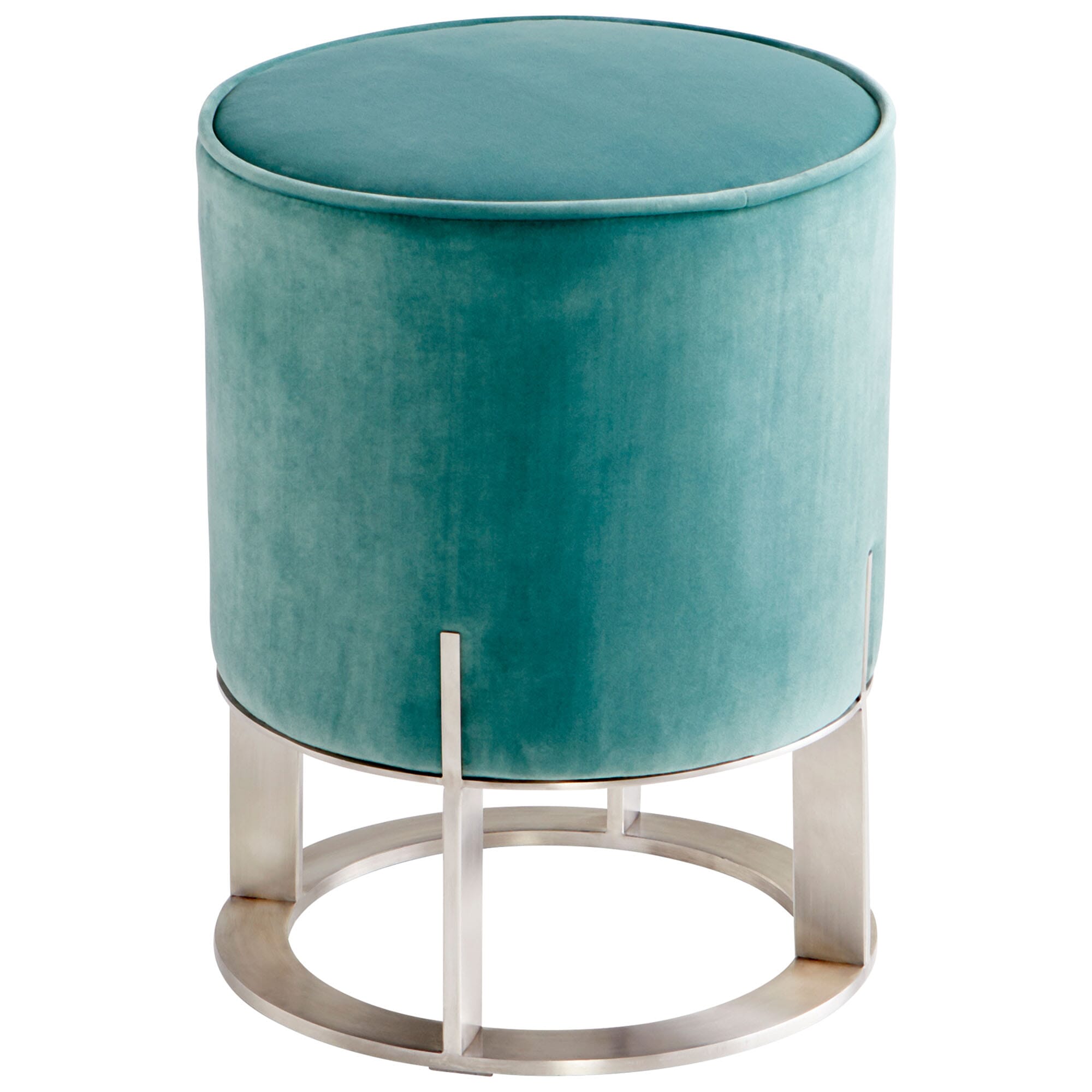 Opal Throne Ottoman in Brushed Stainless Steel - LightsOnline.com