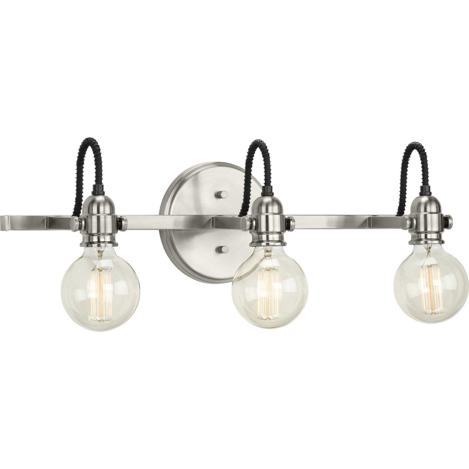 Brushed Nickel Three Light Bath Bracket from the Axle Collection ...