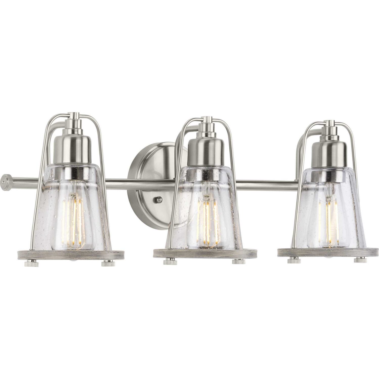 Brushed Nickel Three Light Bath Bracket from the Conway Collection ...