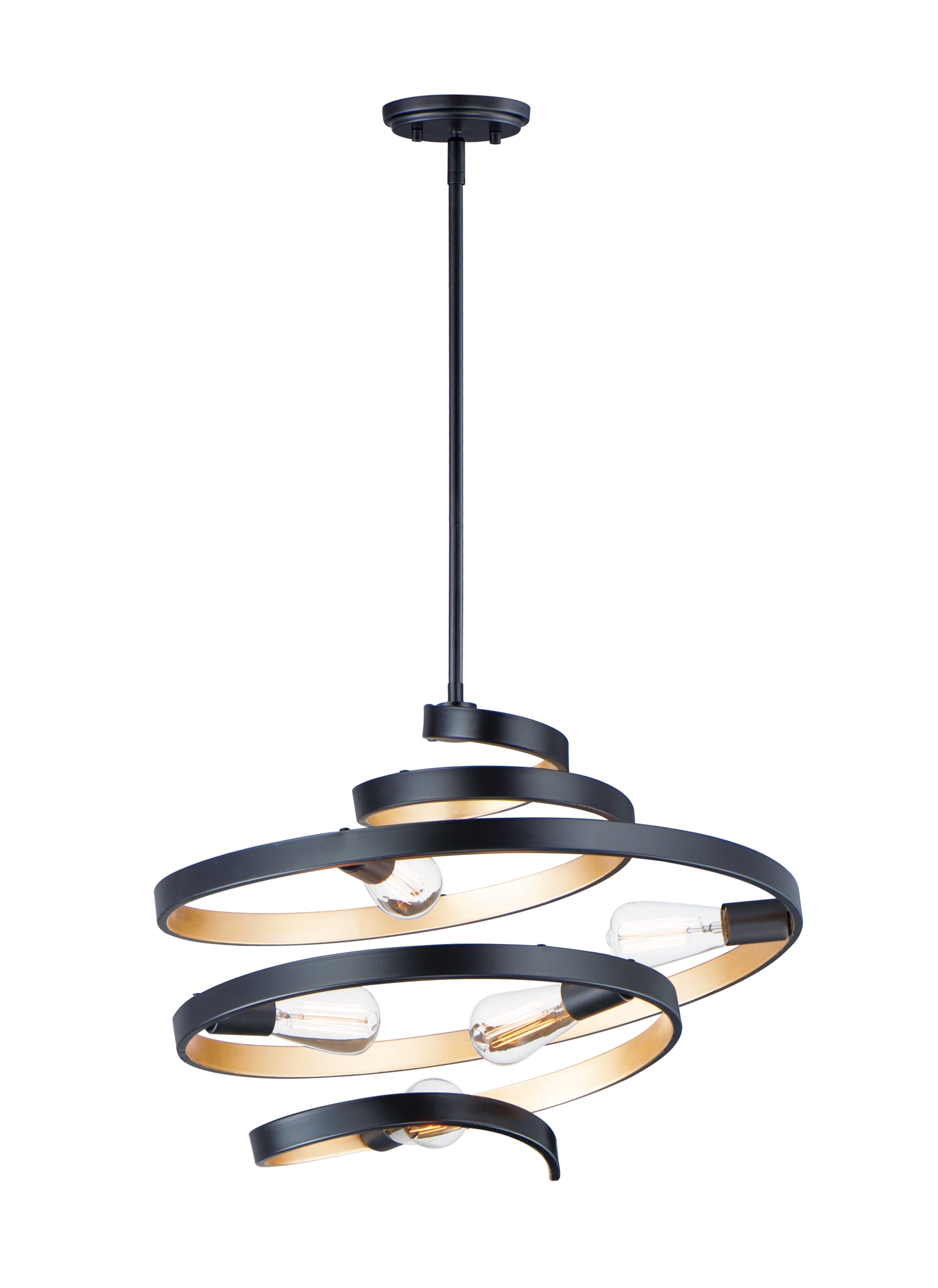Maxim Twister 5-Light Pendant Light in Black and Gold - LightsOnline.com