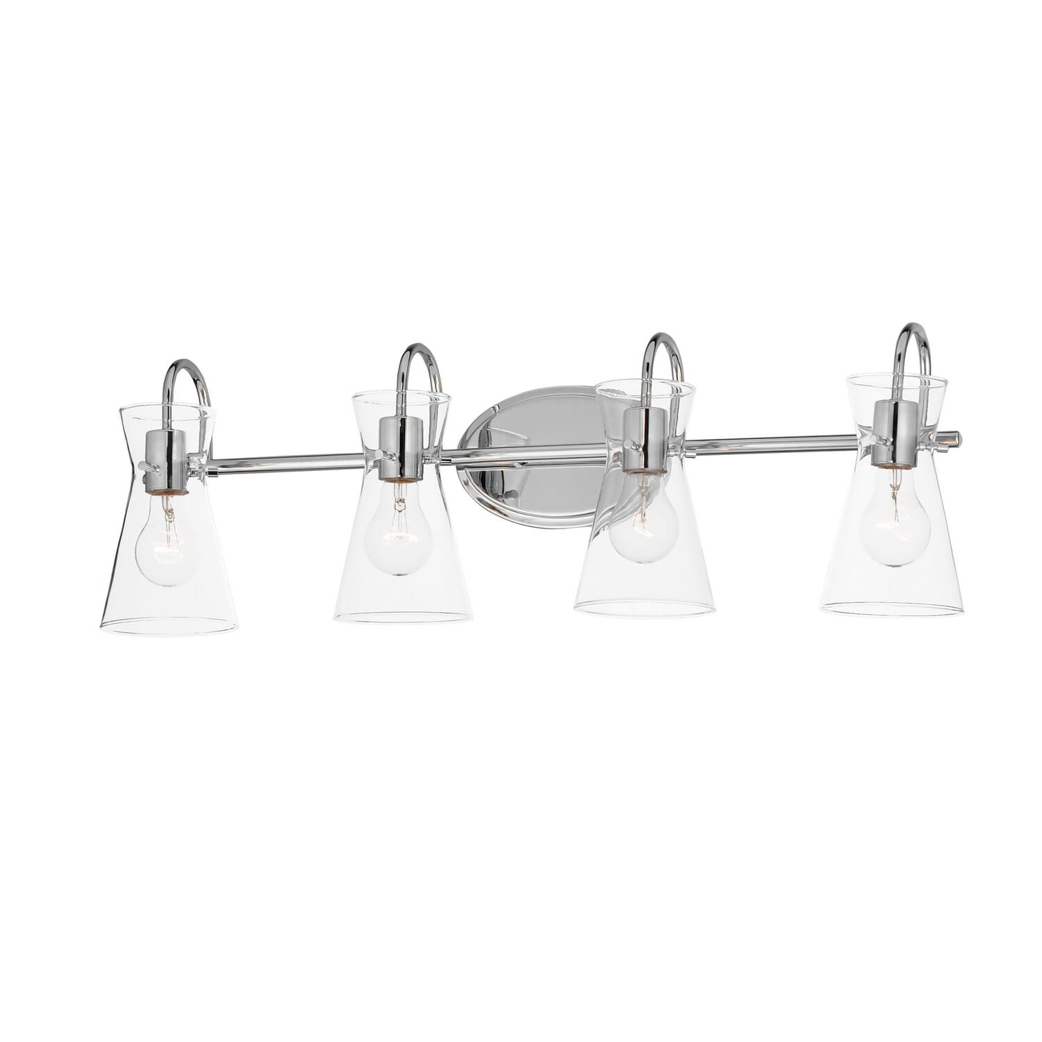Polished Chrome Four Light Bath Vanity from the Ava Collection ...
