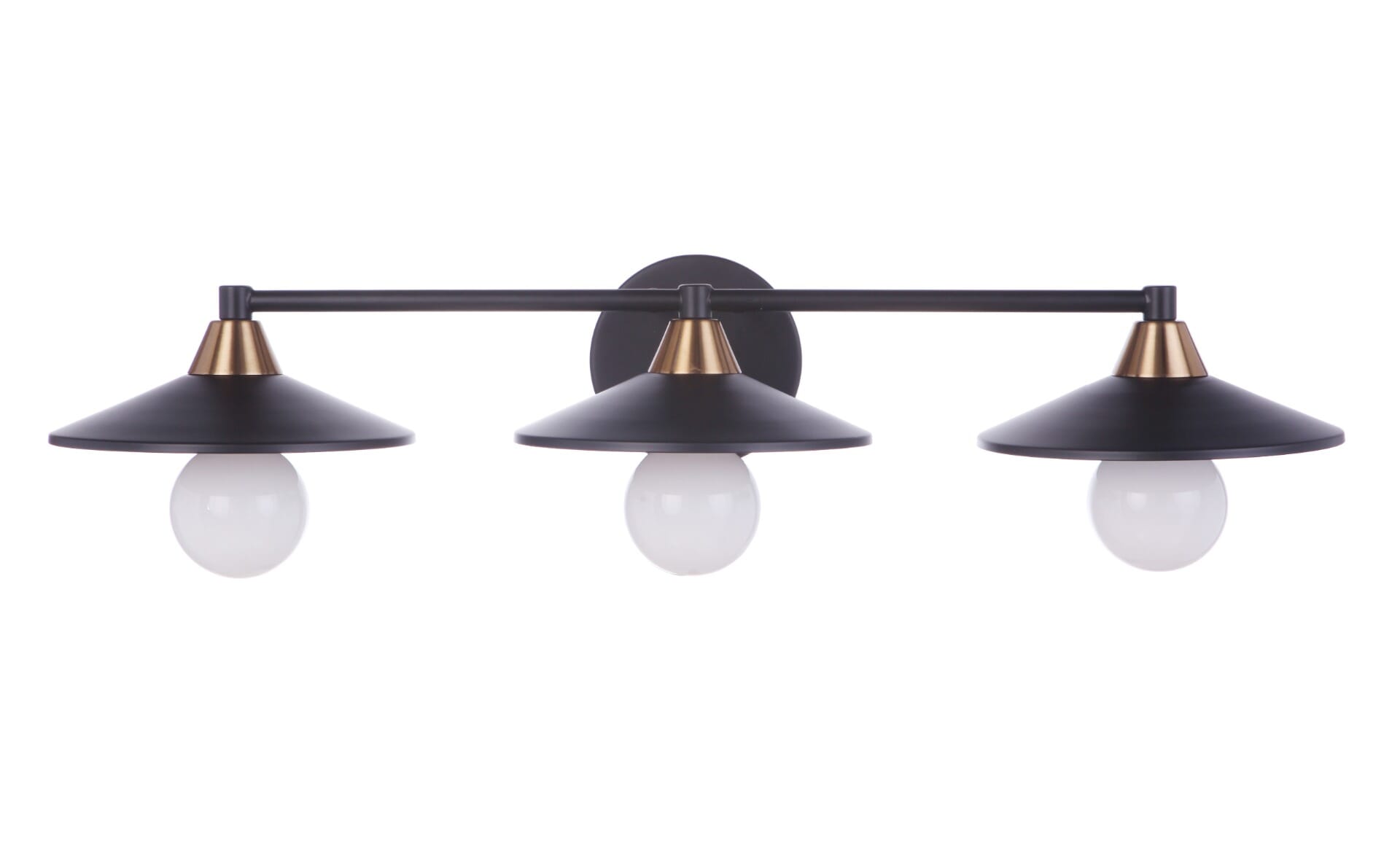 Craftmade Isaac 3-Light Bathroom Vanity Light in Flat Black with Satin ...