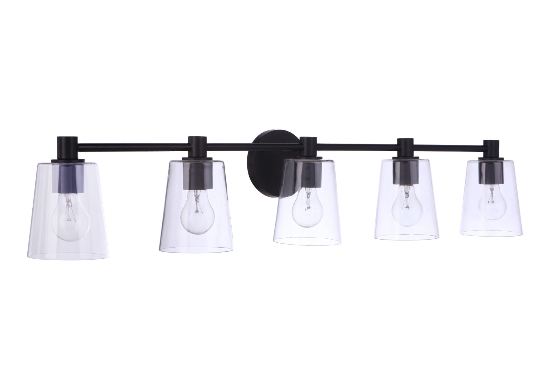 Emilio 5-Light Bathroom Vanity Light in Flat Black - LightsOnline.com