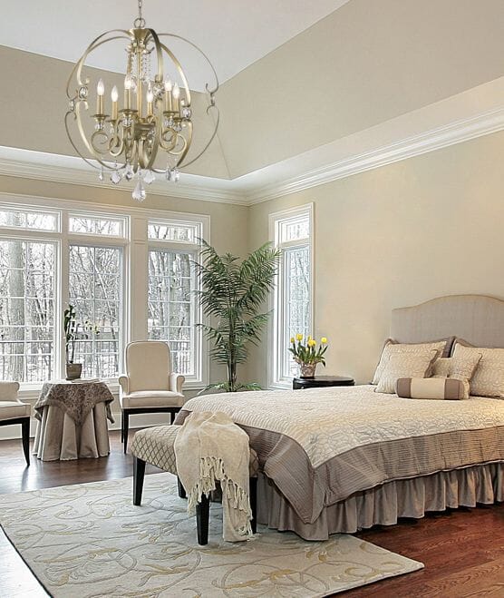 Golden Ella 6-Light Chandelier in White Gold - LightsOnline.com