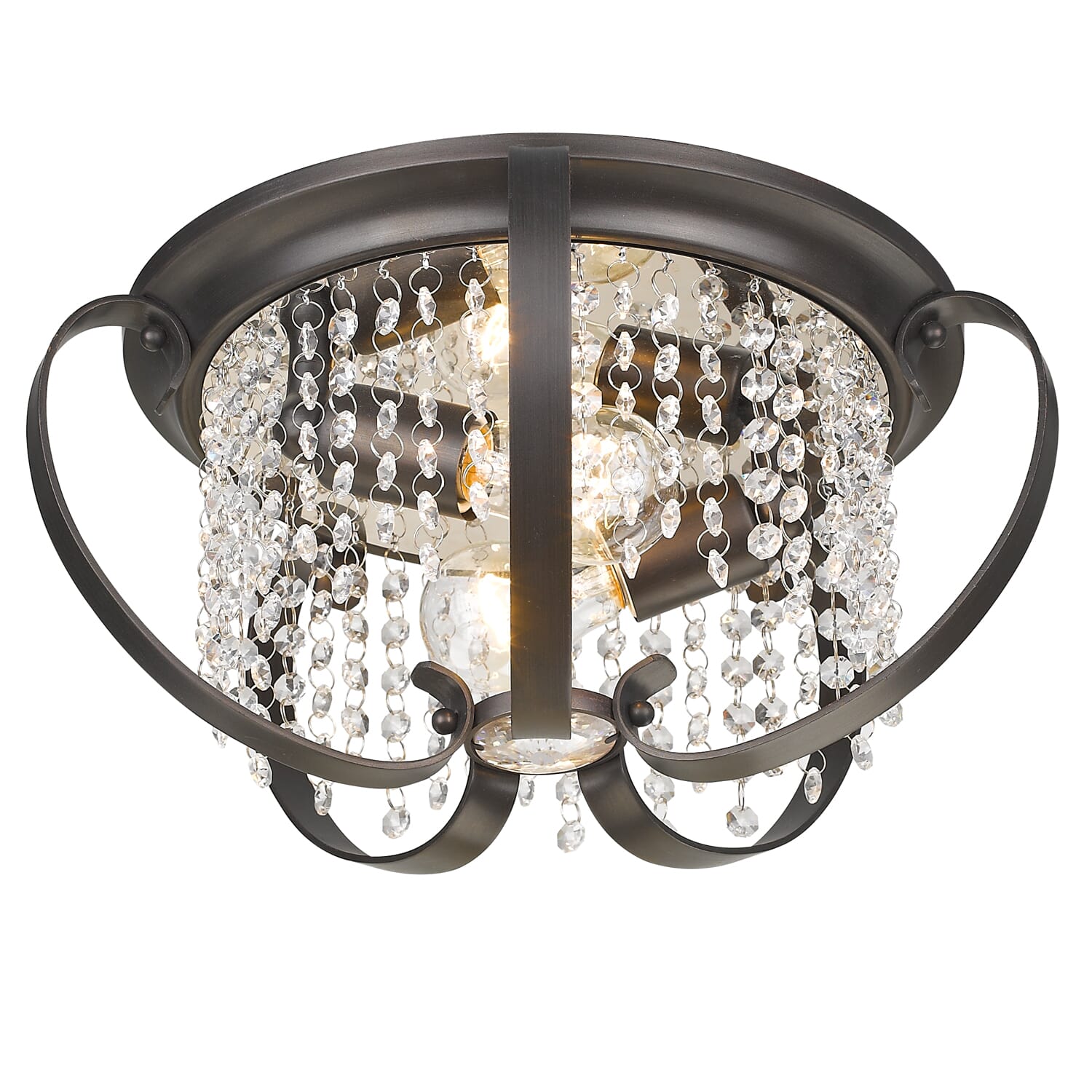 Golden Ella 2-Light 15" Ceiling Light in Brushed Etruscan Bronze ...