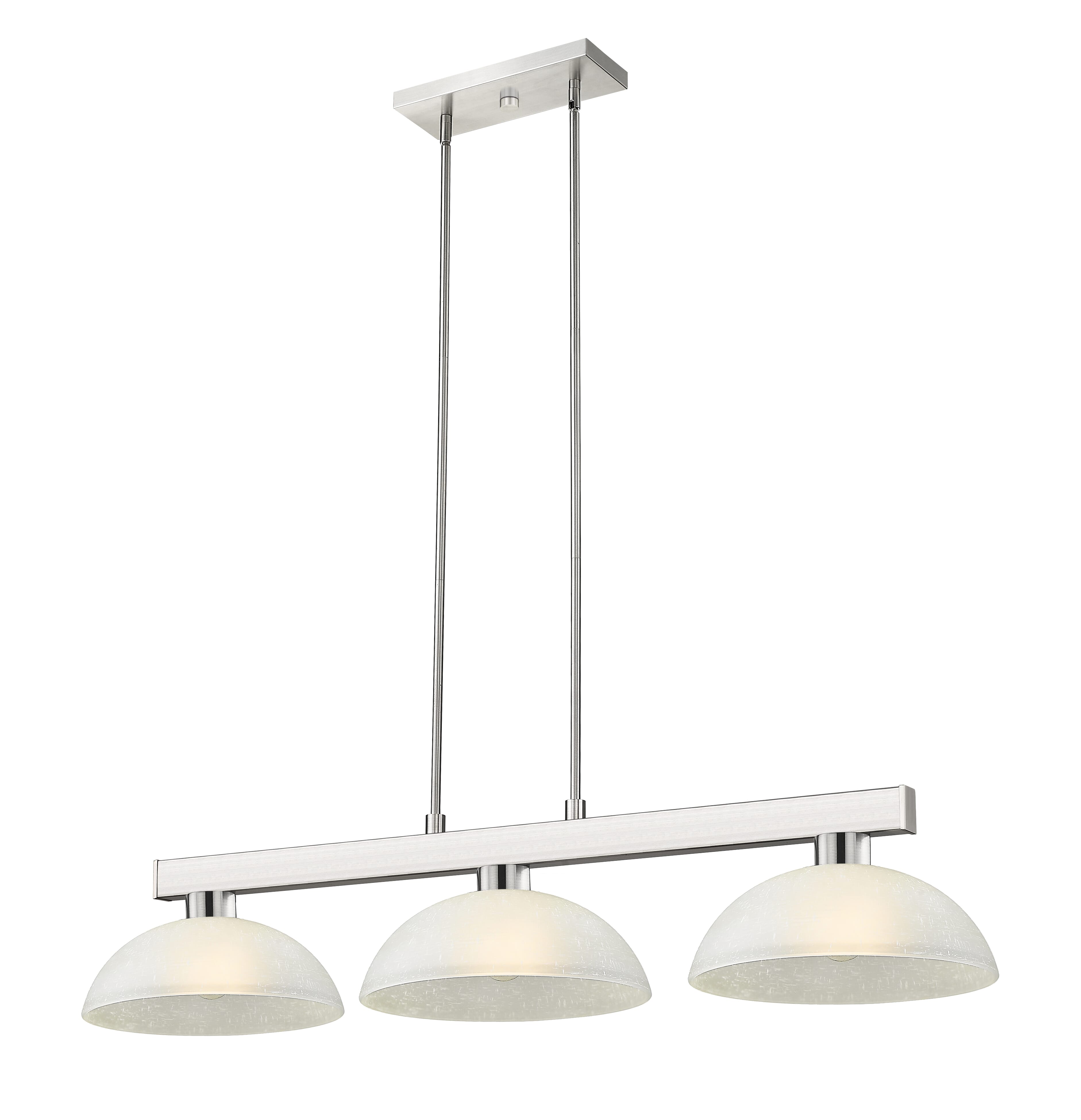 Cobalt 3-Light Linear Pendant Light In Brushed Nickel - LightsOnline.com