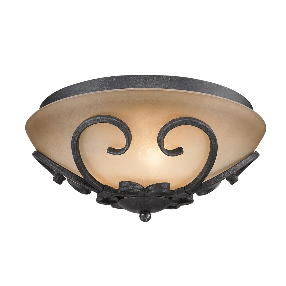 Golden Madera 3-Light 13" Ceiling Light in Black Iron - LightsOnline.com