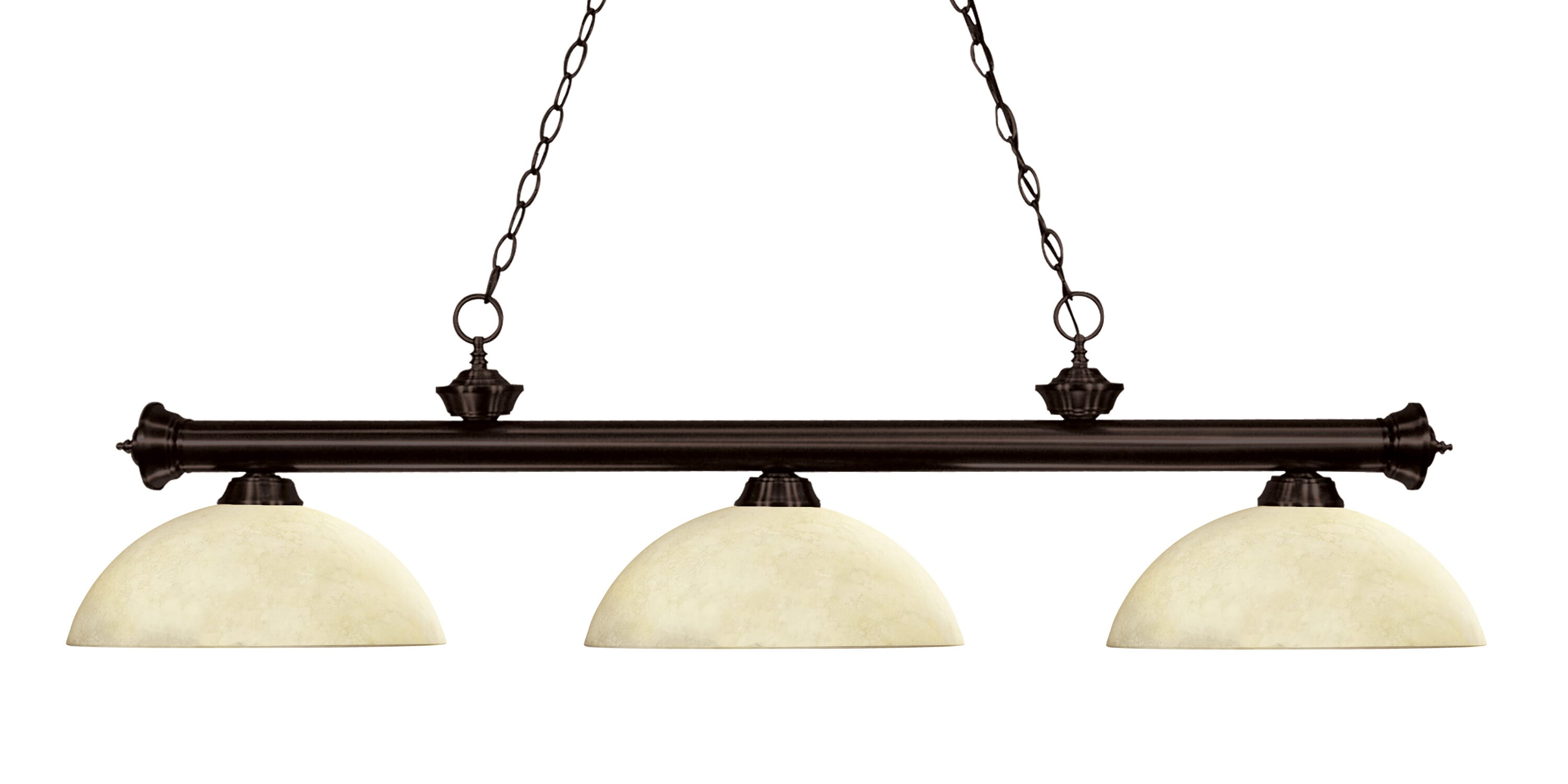 Riviera 3-Light Linear Pendant Light In Bronze - LightsOnline.com