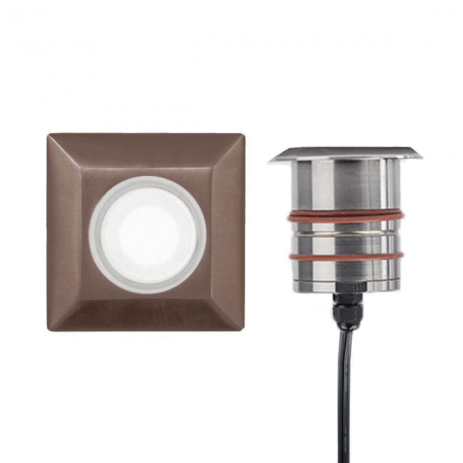 WAC 2in Inground LED 12V Square Indicator Light in Bronzed Stainless ...