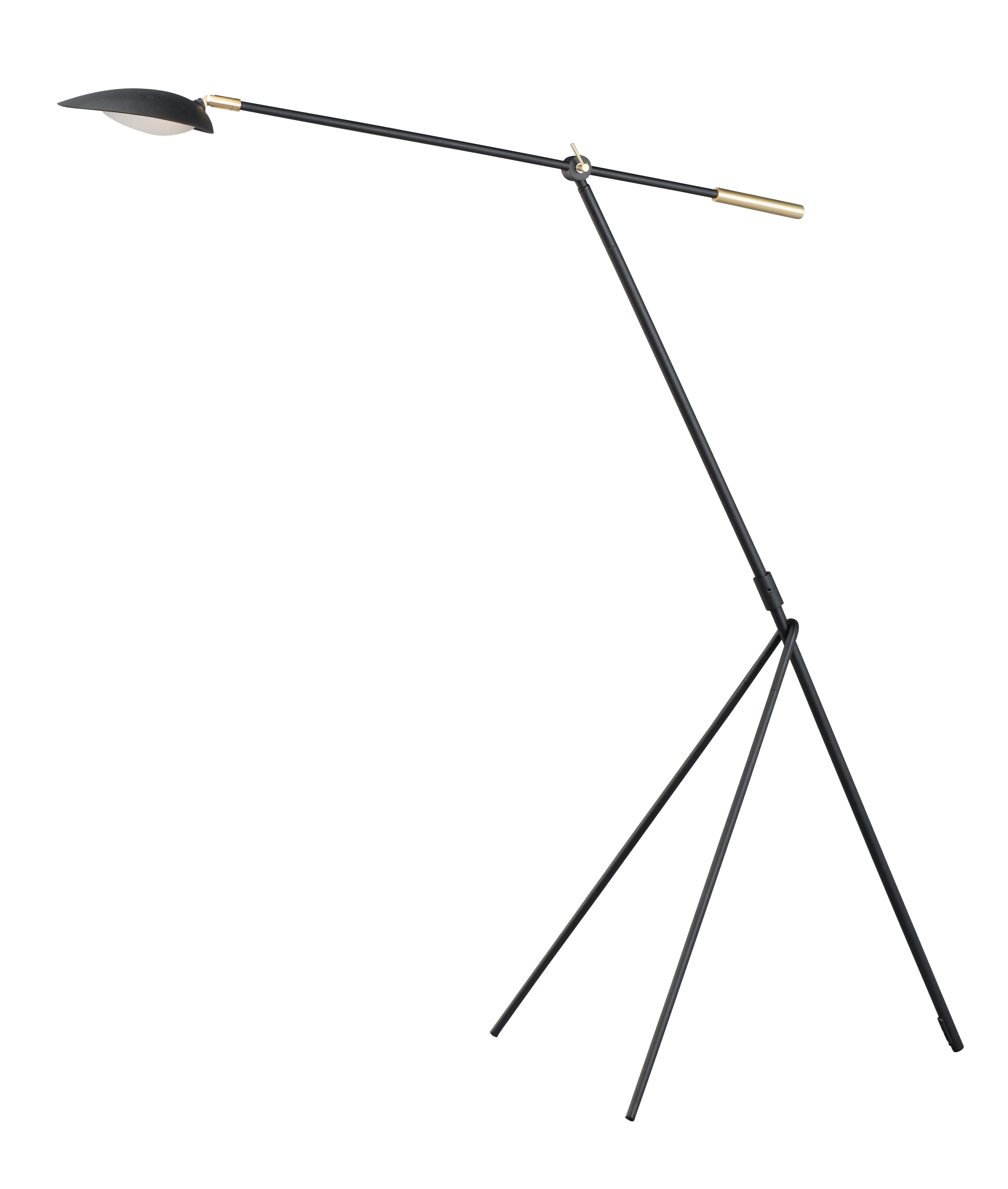 Scan LED Floor lamp in Black/Satin Brass - LightsOnline.com