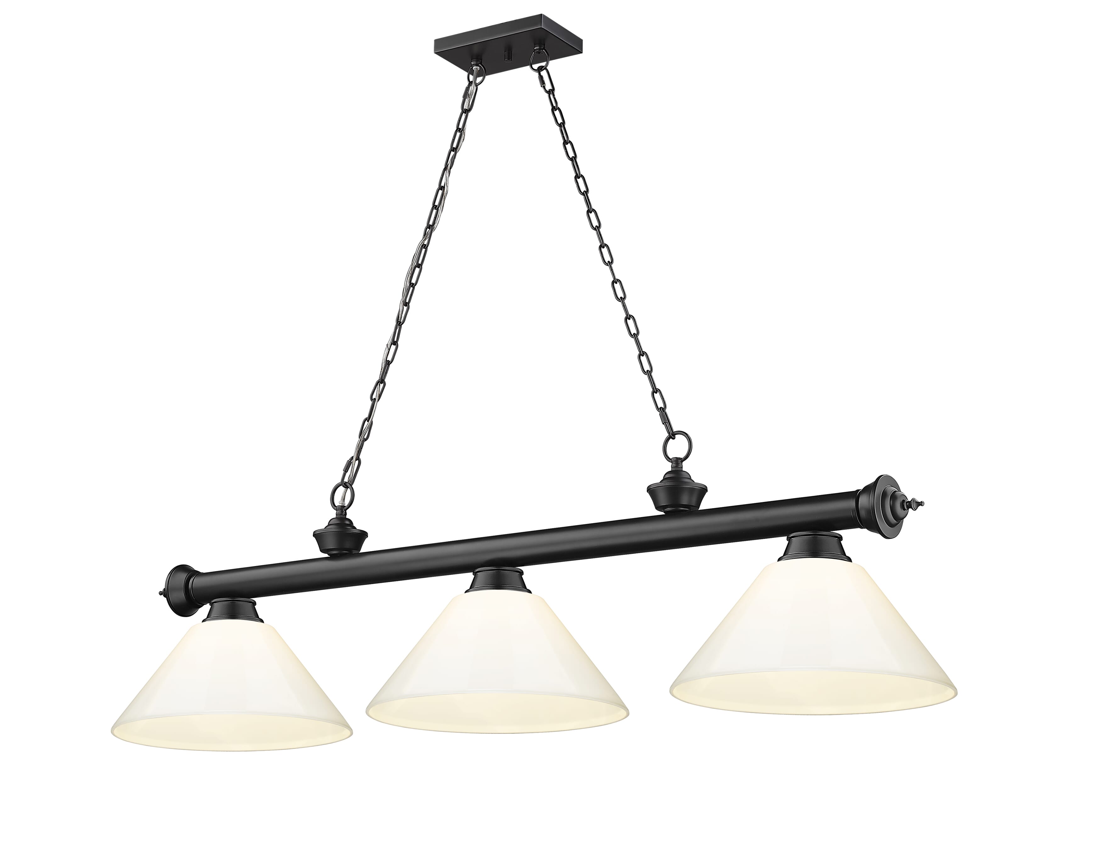 Cordon 3-Light Linear Pendant Light In Matte Black - LightsOnline.com