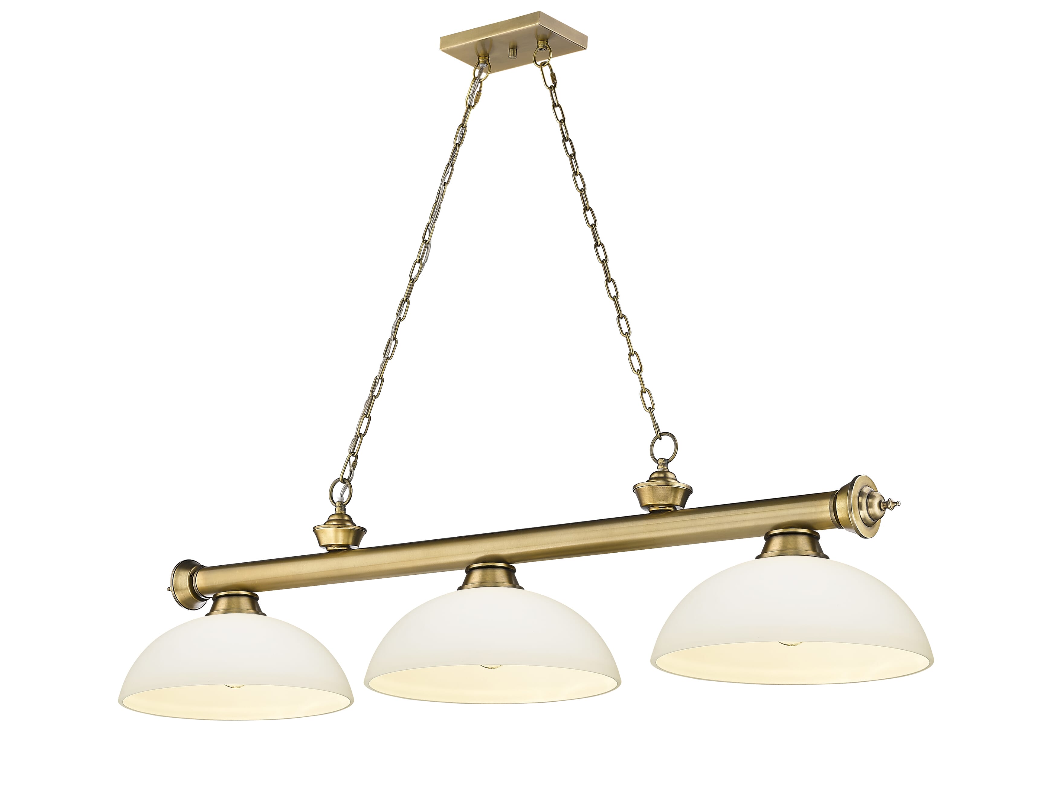 Cordon 3-Light Linear Pendant Light In Rubbed Brass - LightsOnline.com
