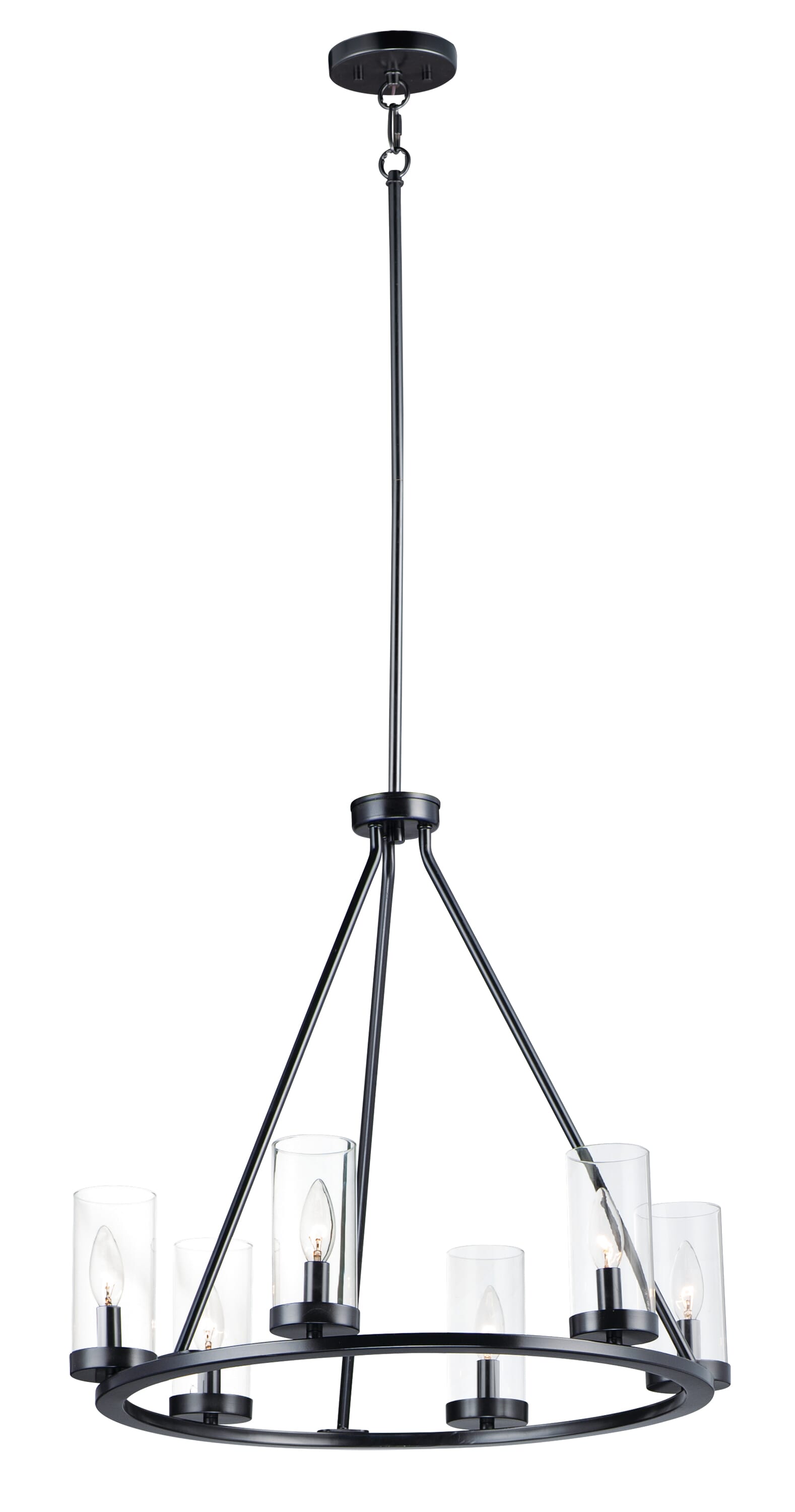 Maxim Sentinel 6-Light 24" Transitional Chandelier in Black ...