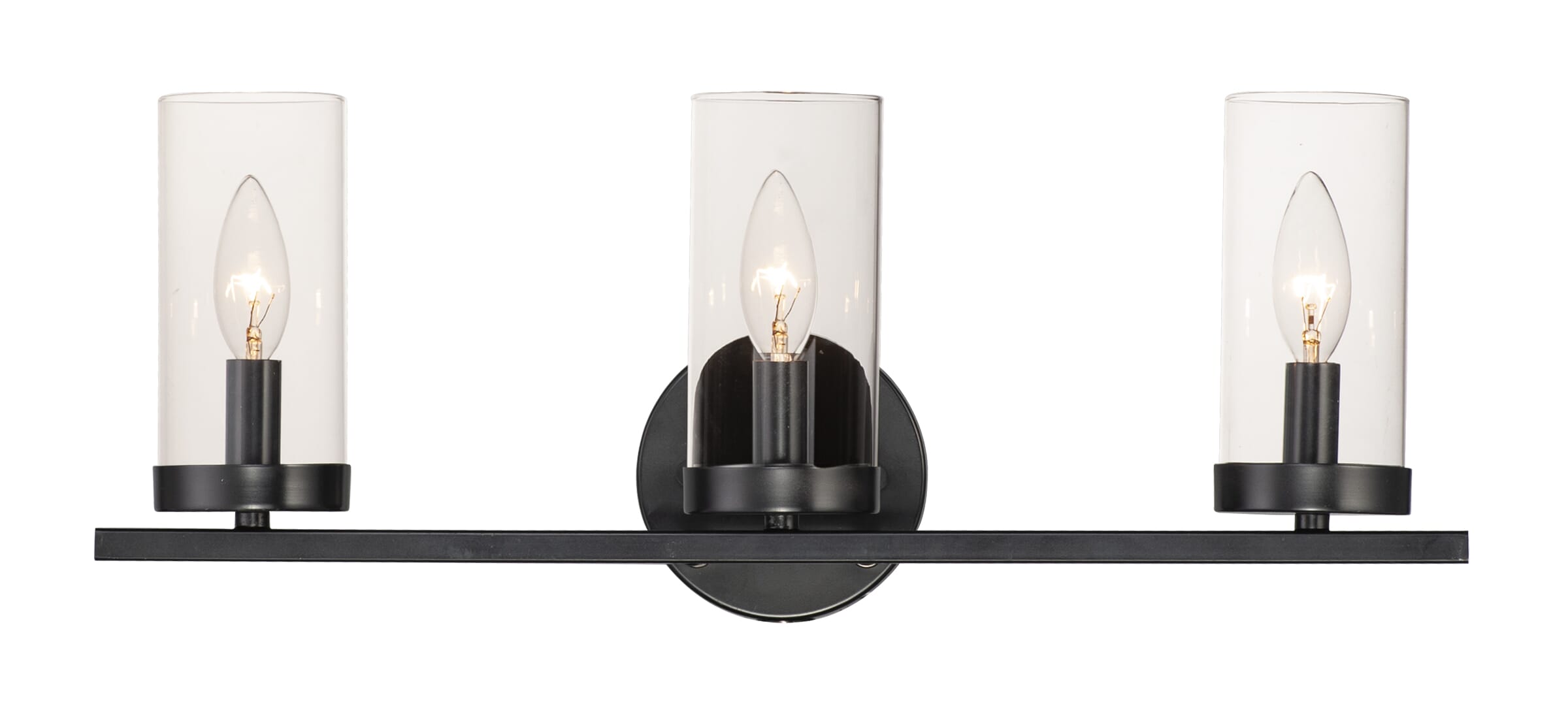 Maxim Sentinel 3-Light Bathroom Vanity Light in Black - LightsOnline.com