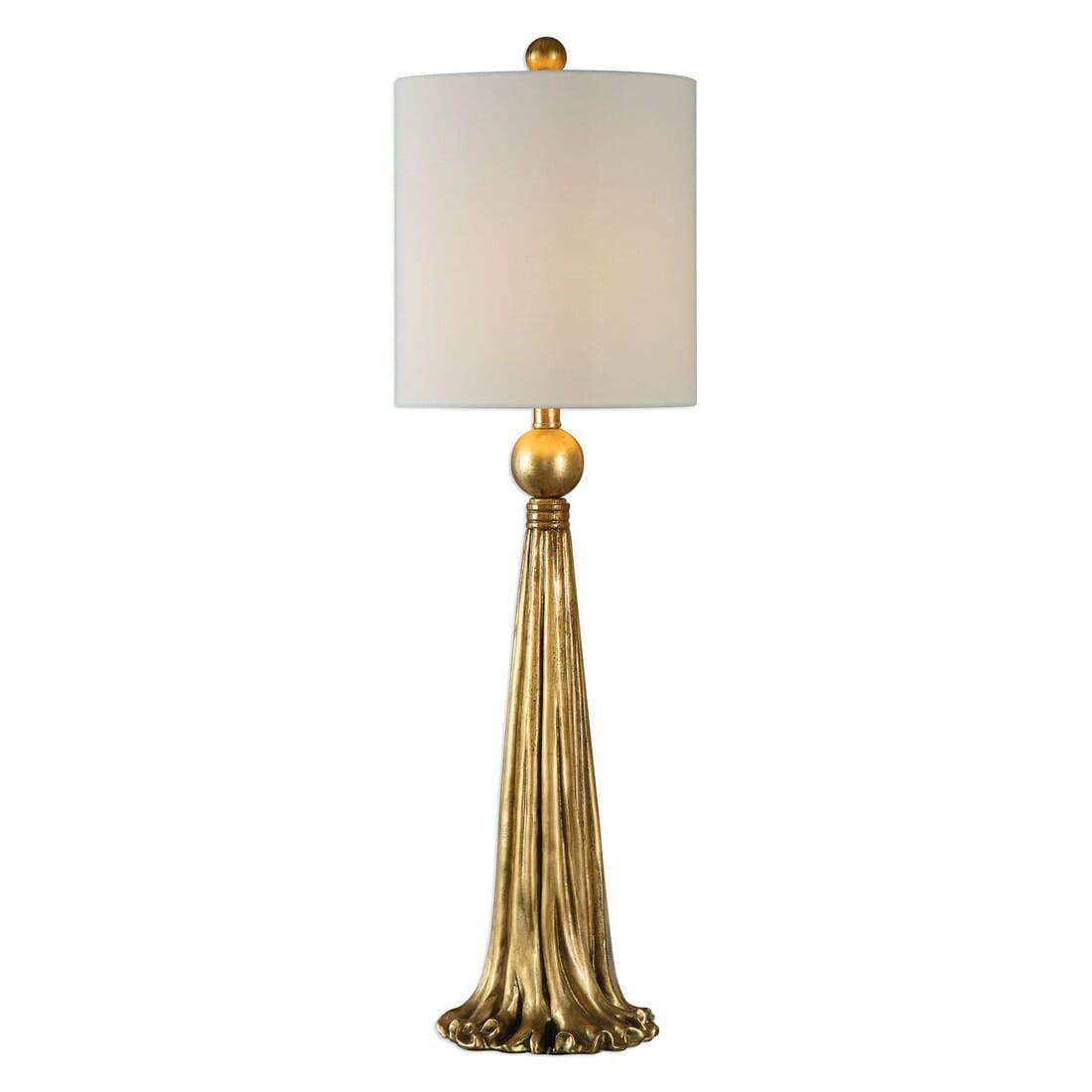 Uttermost Paravani 37" Drapery Inspired Lamp in Antique Metallic Gold