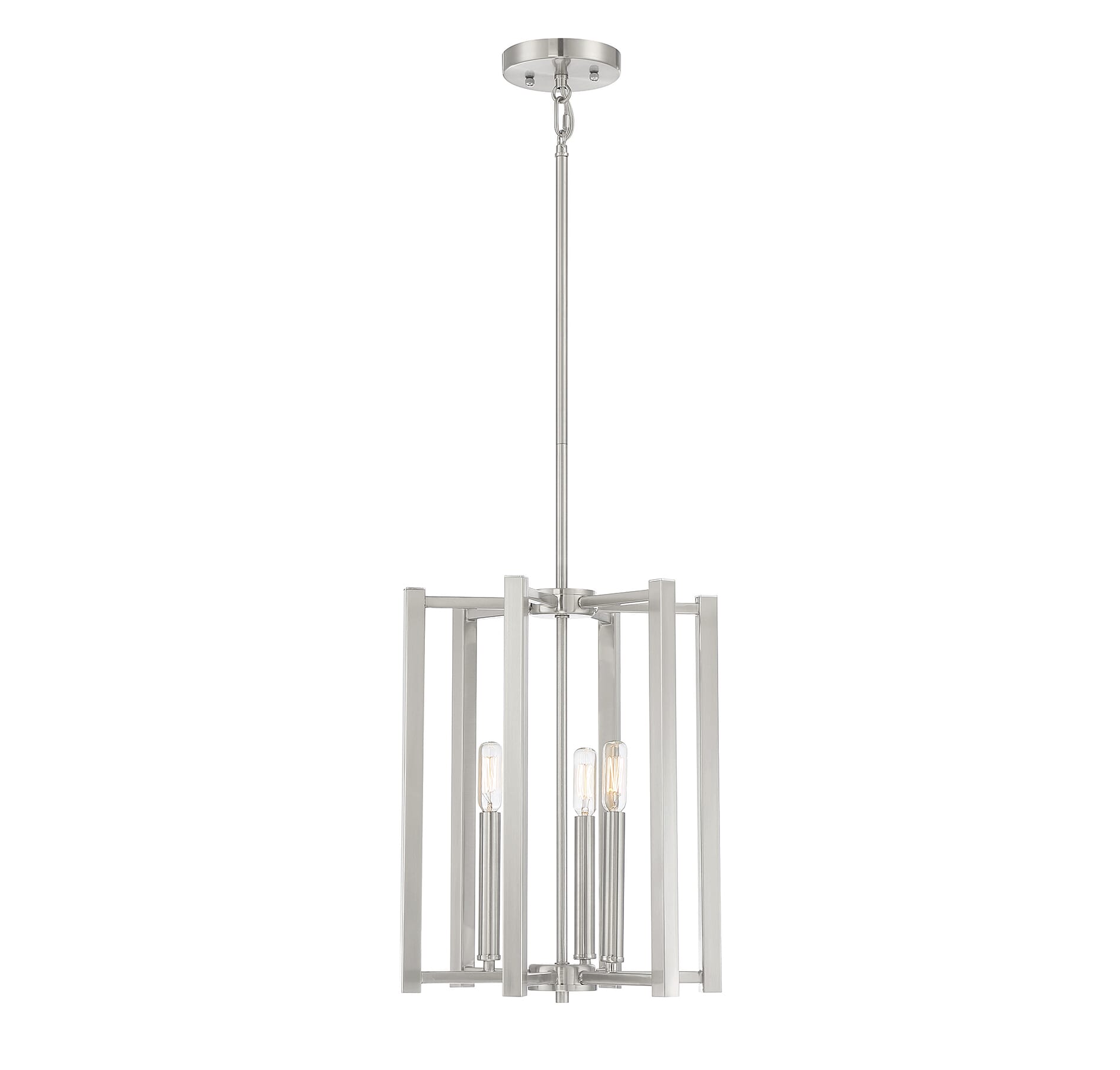 Benson 3-Light Pendant in Satin Nickel - LightsOnline.com