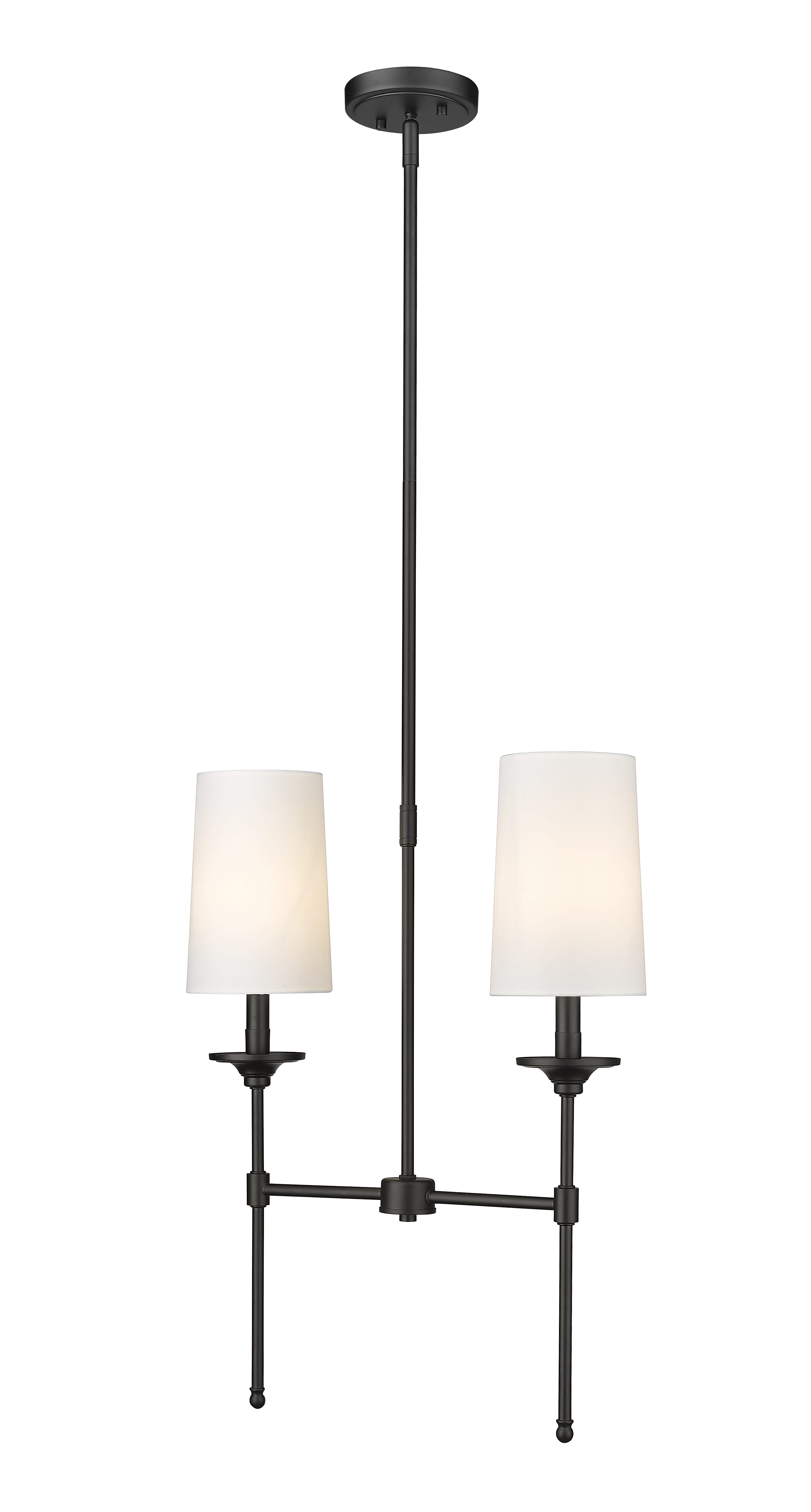 Emily 2-Light Linear Pendant Light In Matte Black - LightsOnline.com