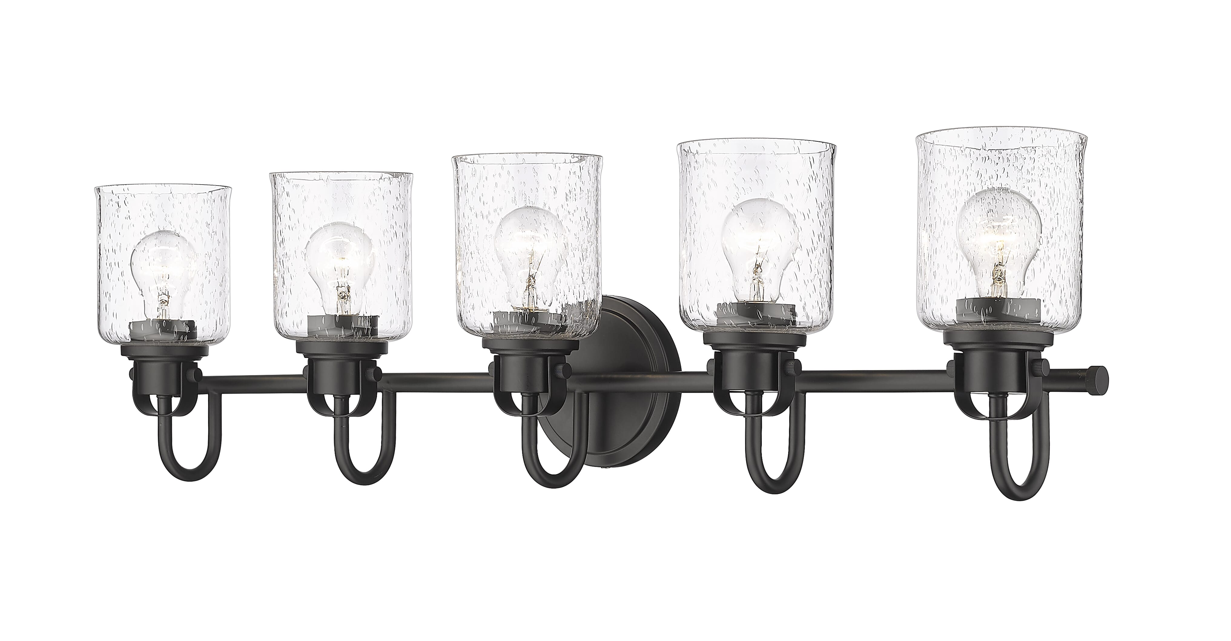 Kinsley 5-Light Bathroom Vanity Light In Matte Black - LightsOnline.com