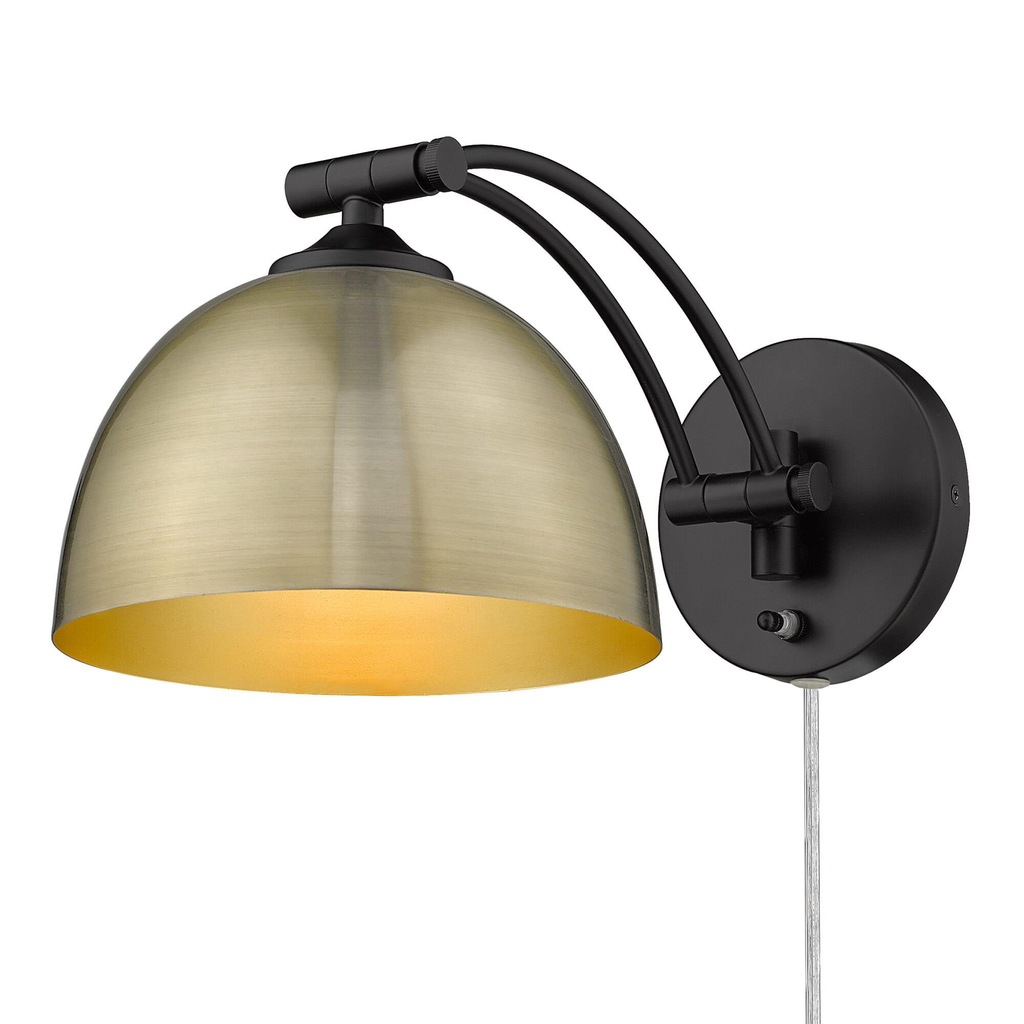 Golden Rey Wall Sconce in Matte Black - LightsOnline.com