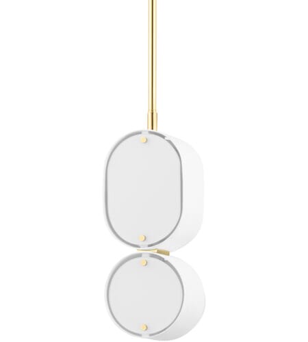 Corbett Opal 2-Light Pendant Light in Soft White And Vintage Brass ...