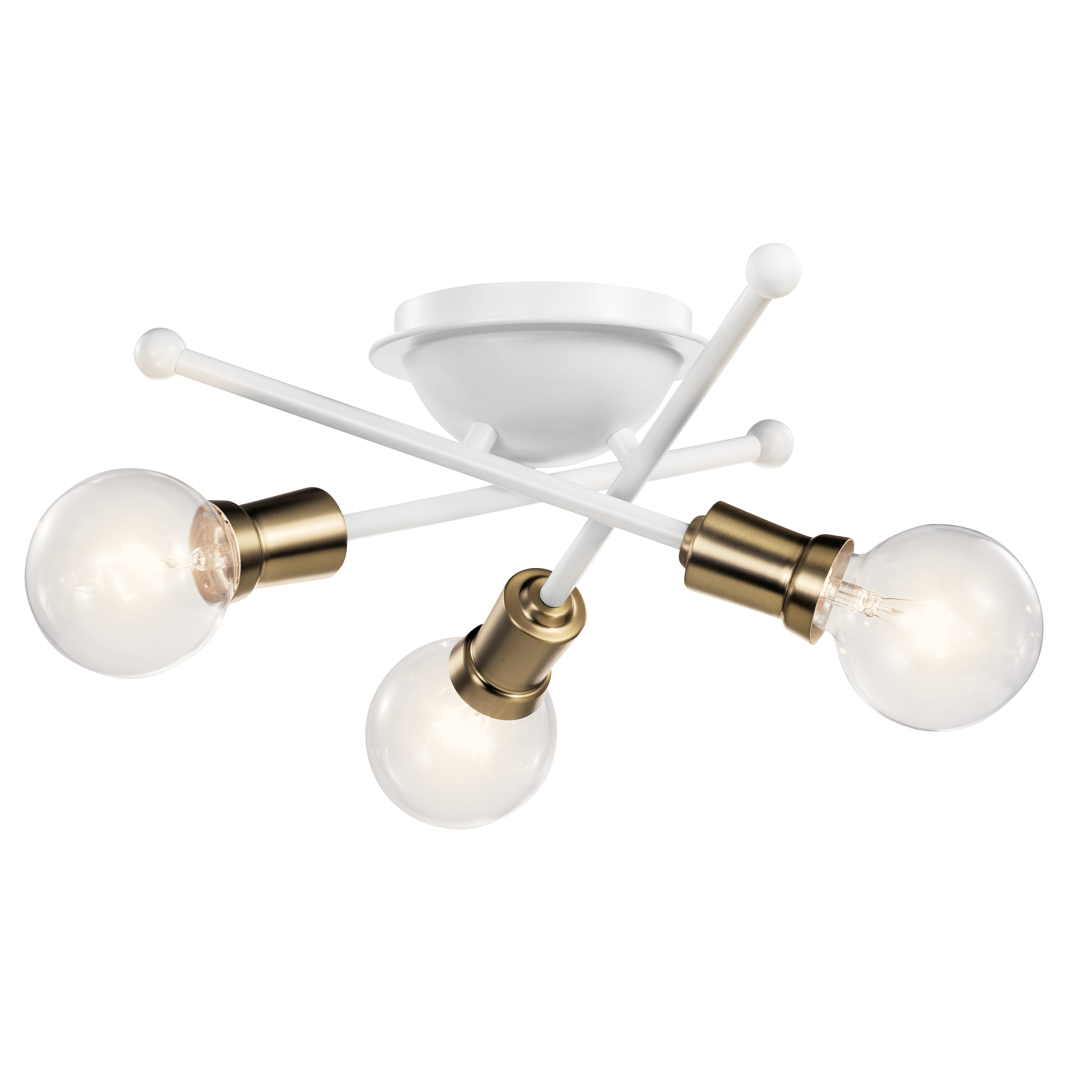 Armstrong 3-Light 15" Ceiling Light in White - LightsOnline.com