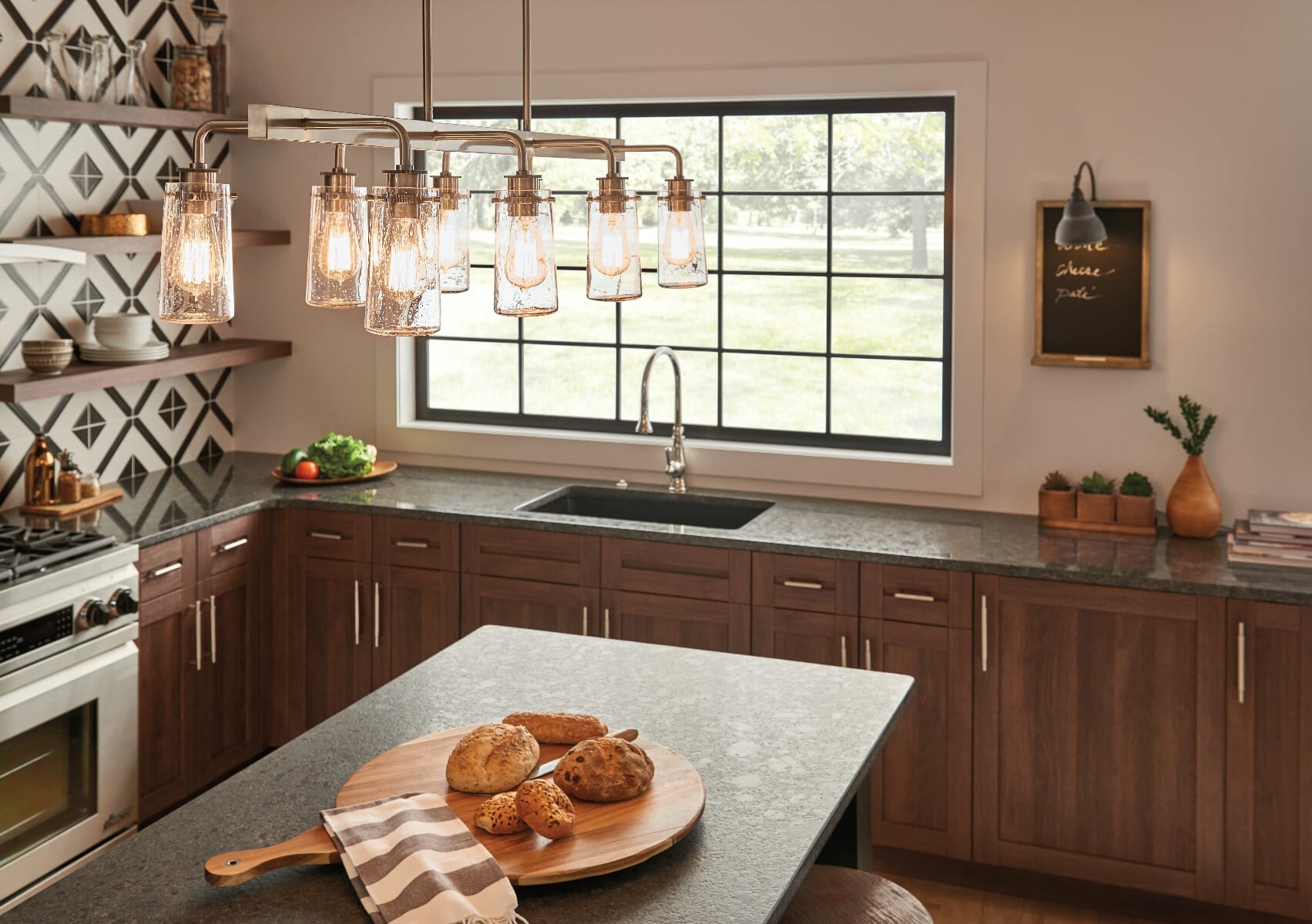 Kichler Braelyn 42" 8-Light Linear Chandelier in Classic Pewter ...