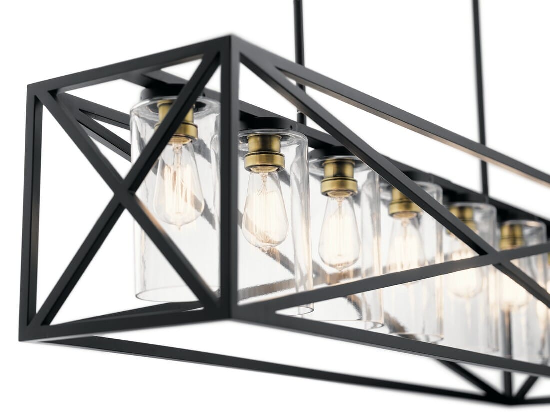 Kichler Moorgate Linear Chandelier 7-Light in Black - LightsOnline.com