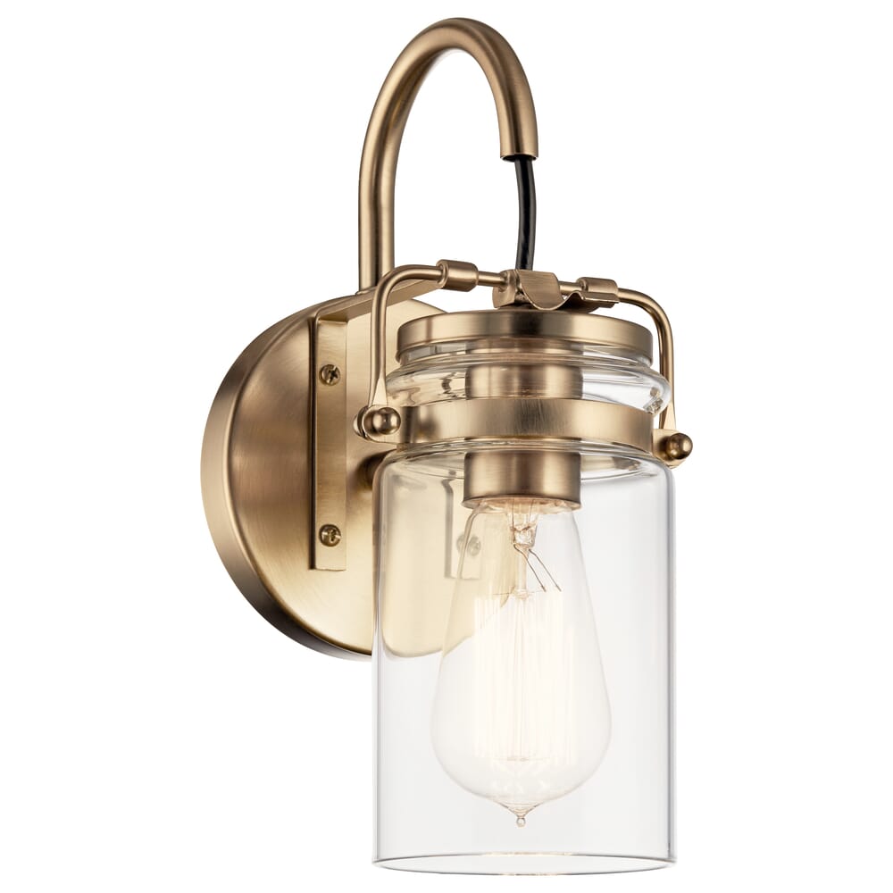 Kichler Brinley 12" Wall Sconce in Champagne Bronze - LightsOnline.com