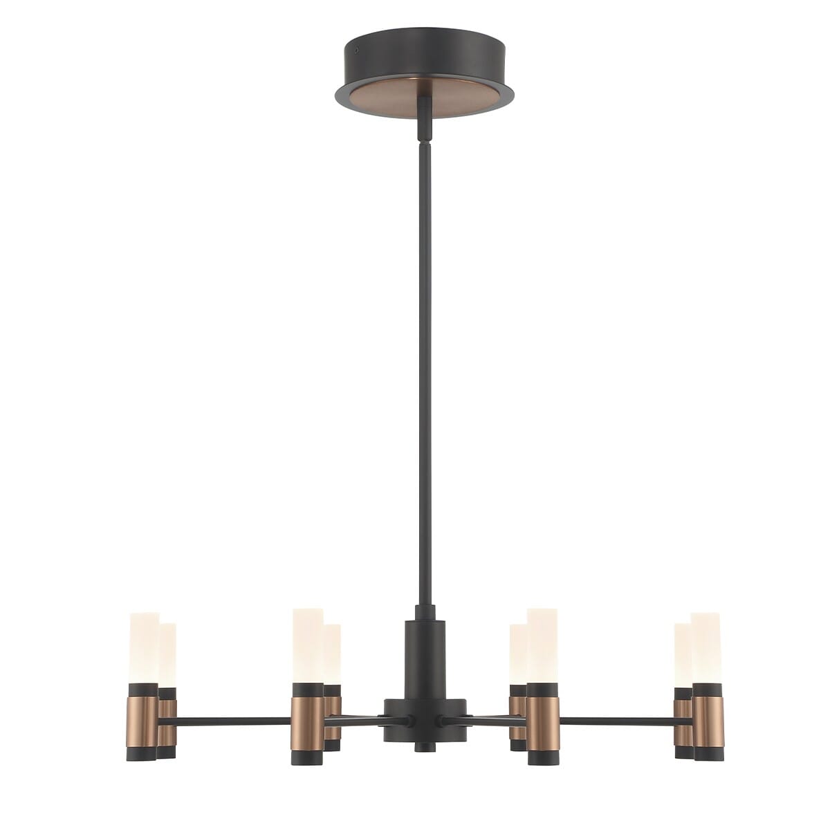 Albany 8-Light LED Chandelier in Black and Brass