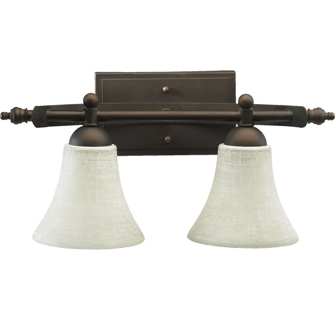 Quorum Aspen 2-Light 9" Bathroom Vanity Light in Oiled Bronze ...