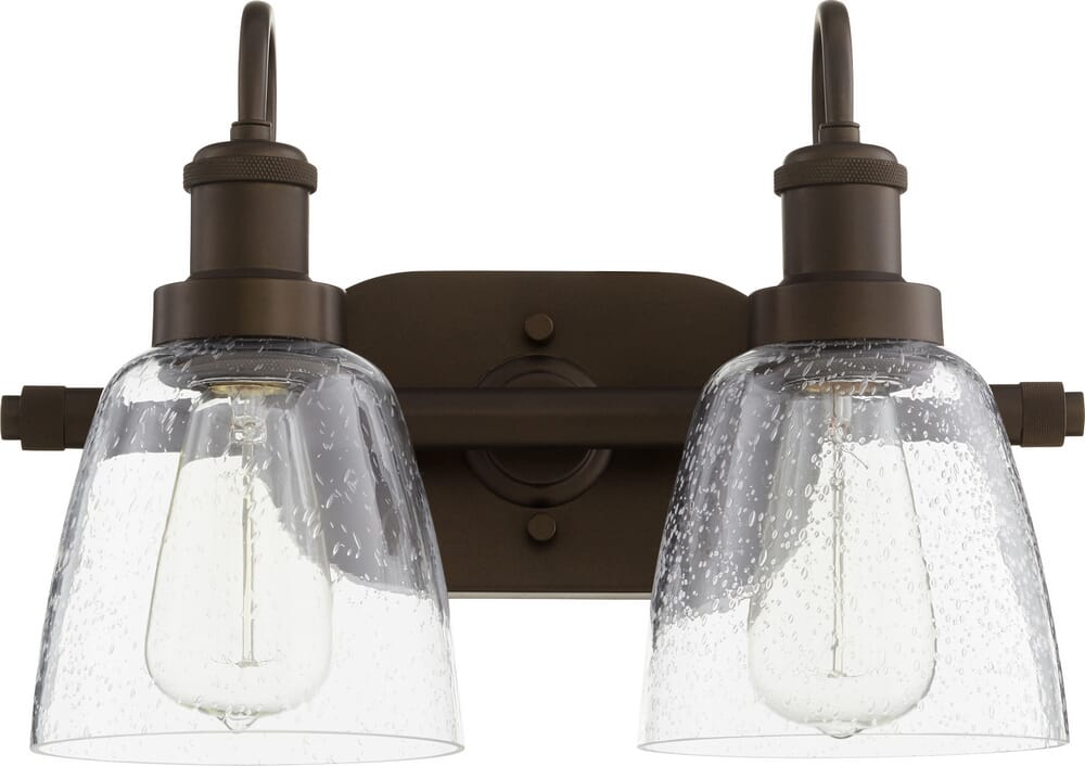 Quorum Transitional 2-Light Bathroom Vanity Light in Oiled Bronze ...