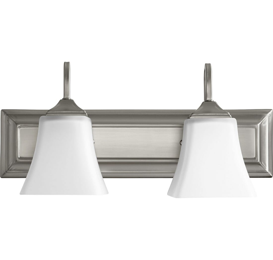 Quorum Transitional 2-Light 8" Bathroom Vanity Light in Satin Nickel ...