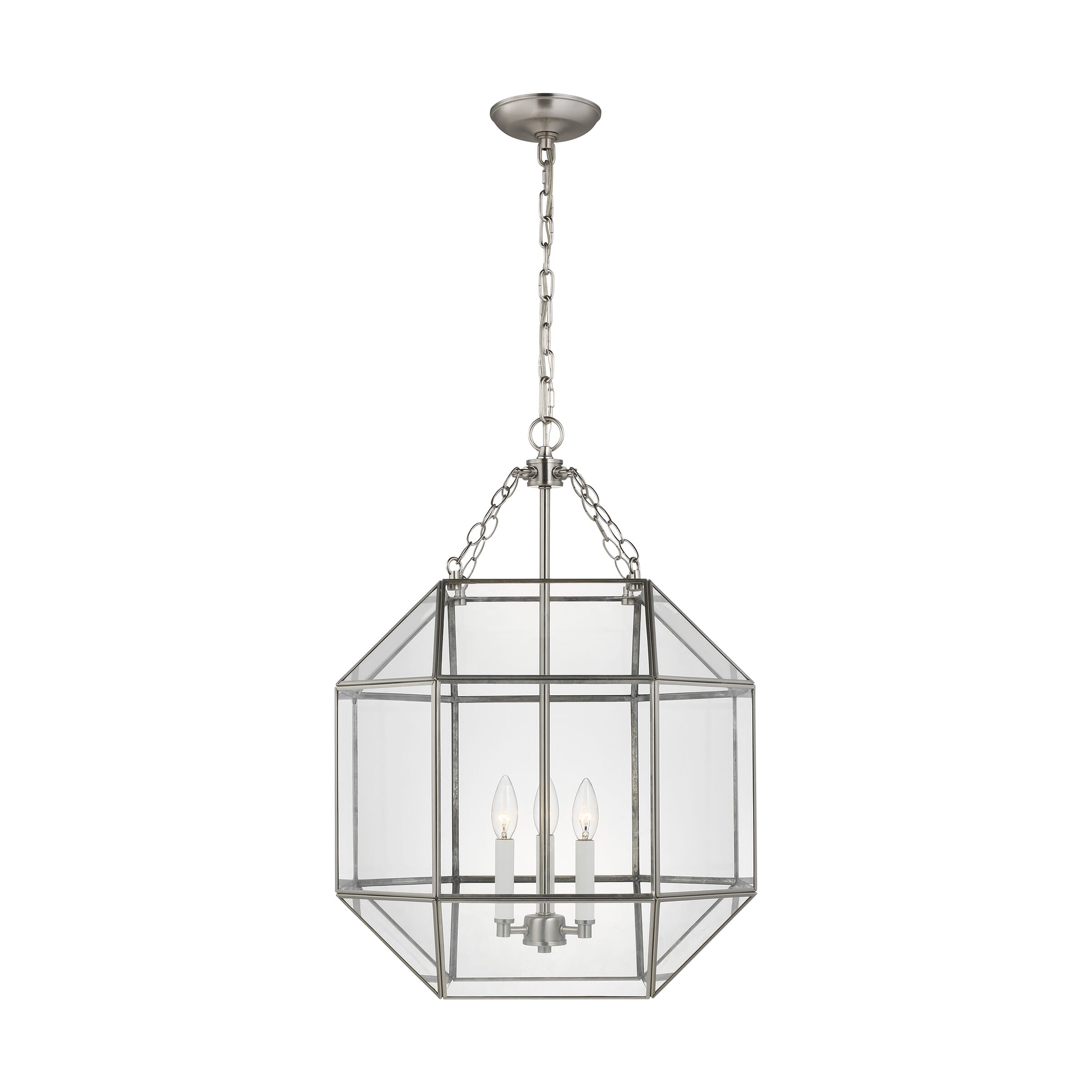 Visual Comfort Studio Morrison 3-Light Pendant Light in Brushed Nickel