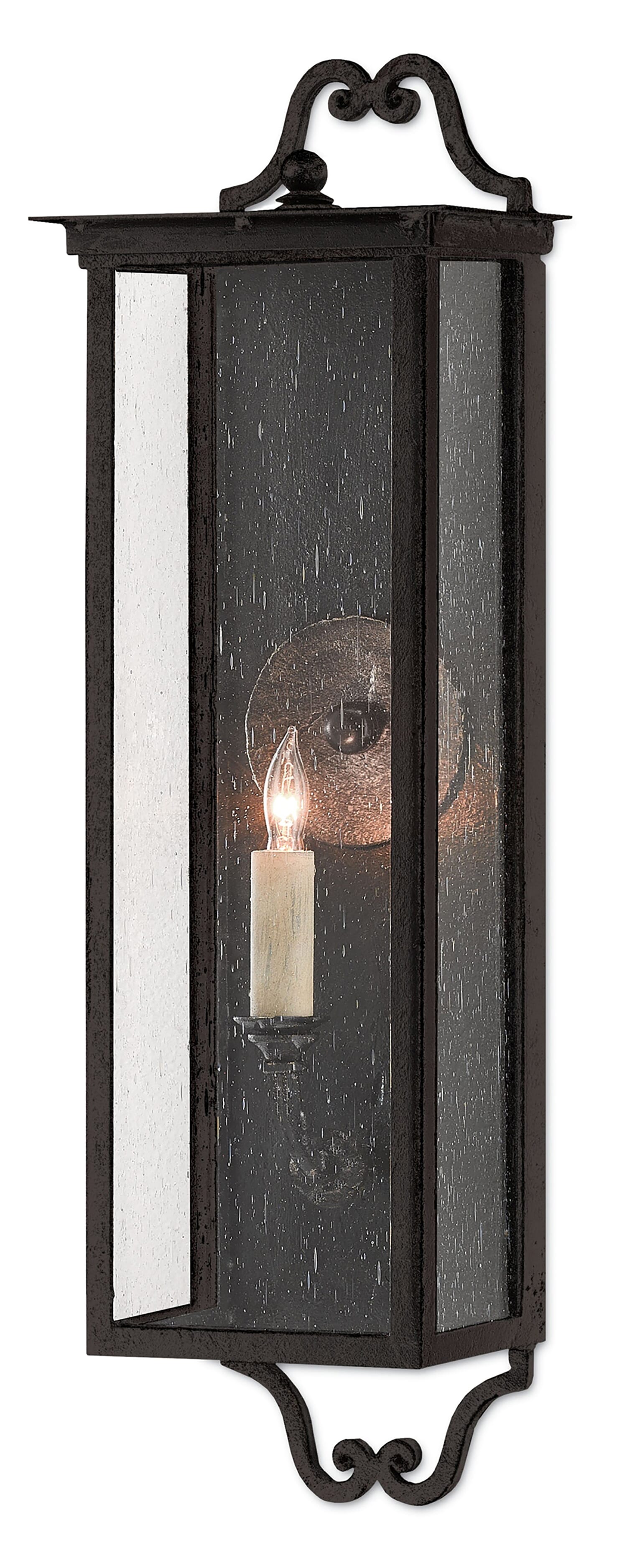 24" Giatti Small Outdoor Wall Sconce in Midnight - LightsOnline.com