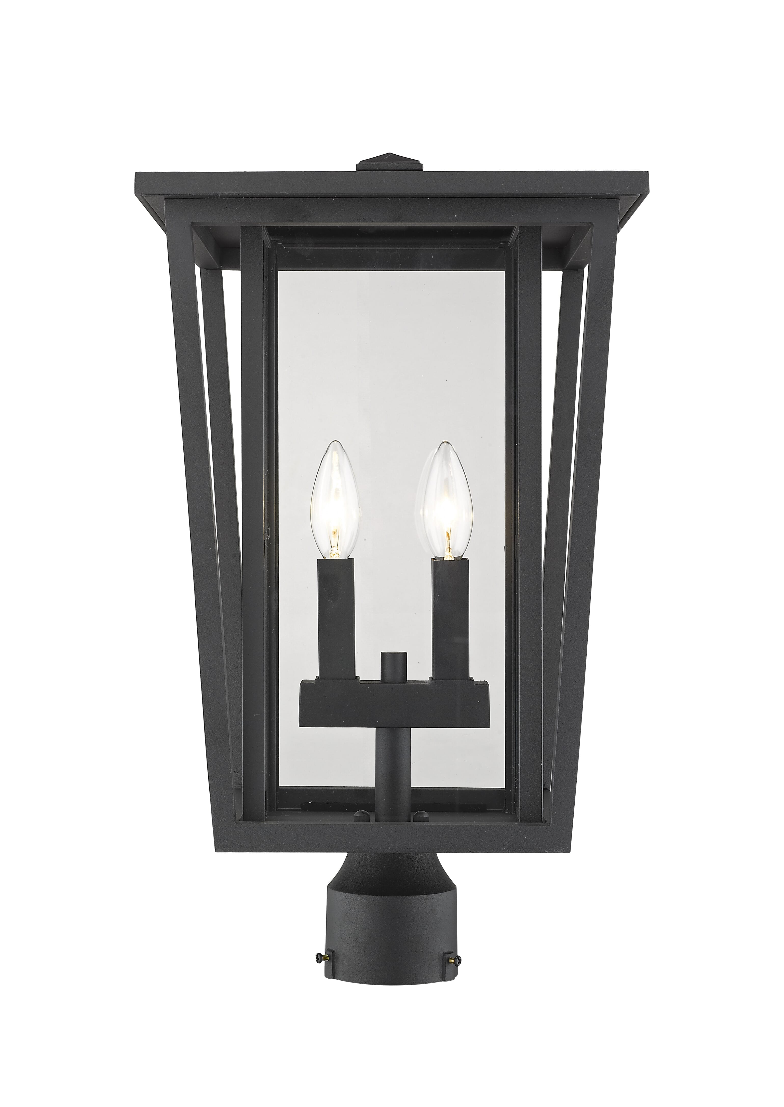 Seoul 2-Light Outdoor Post Mount Fixture Light In Black - LightsOnline.com