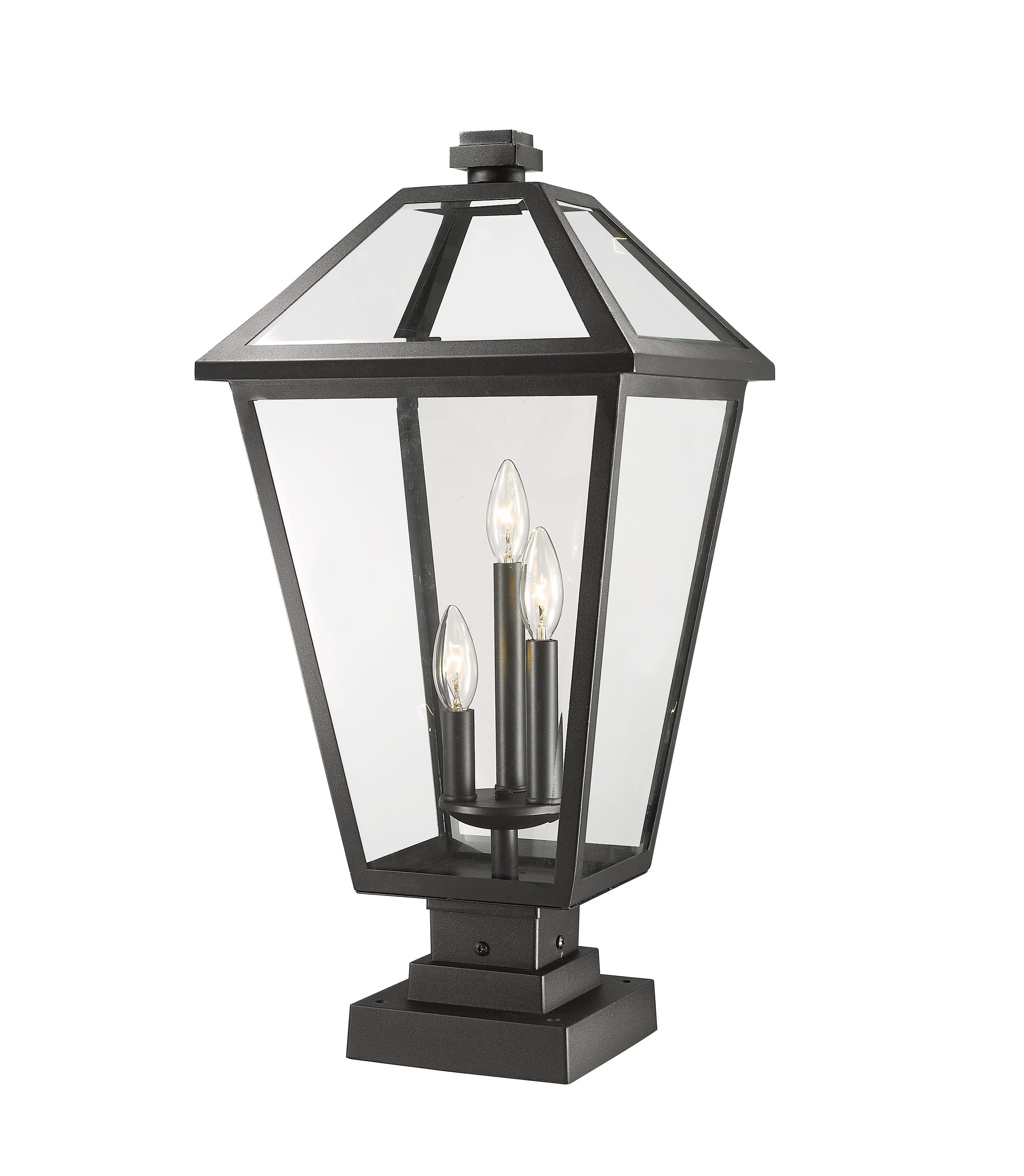Talbot 3-Light Outdoor Pier Mounted Fixture Light In Black ...