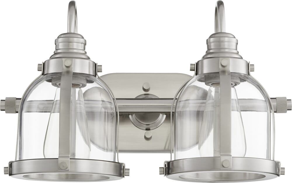 Quorum Transitional 2-Light 10" Bathroom Vanity Light in Satin Nickel ...