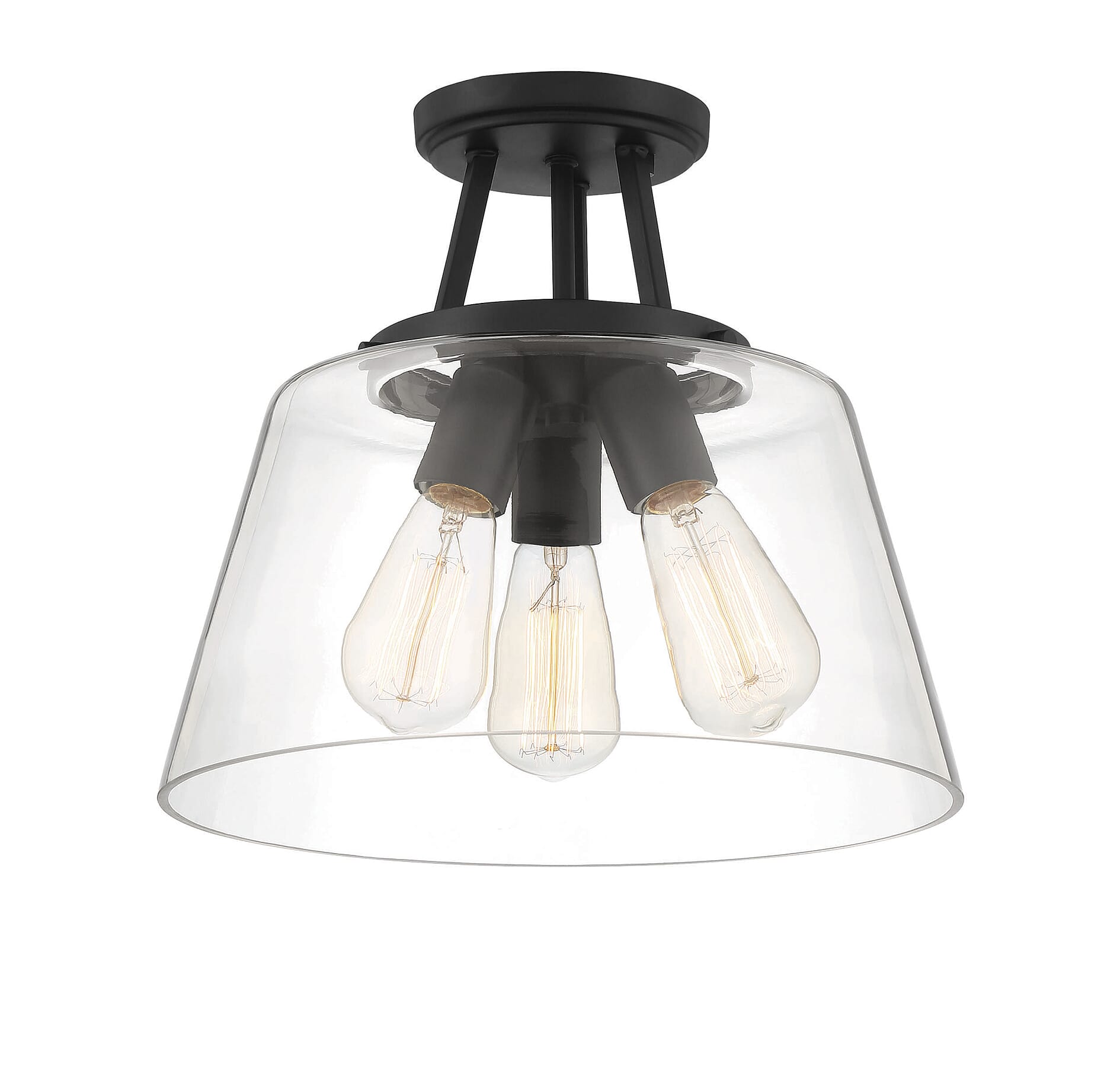 Savoy House Calhoun 3-Light Ceiling Light in Matte Black - LightsOnline.com