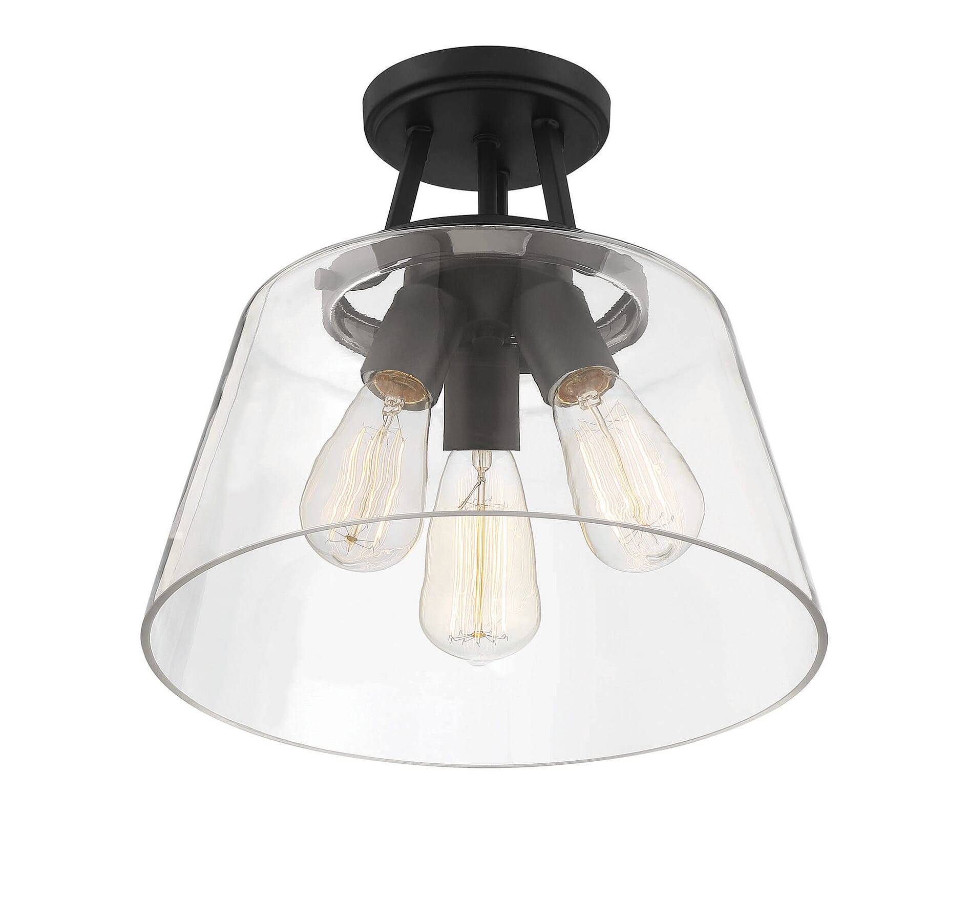 Savoy House Calhoun 3-Light Ceiling Light in Matte Black - LightsOnline.com