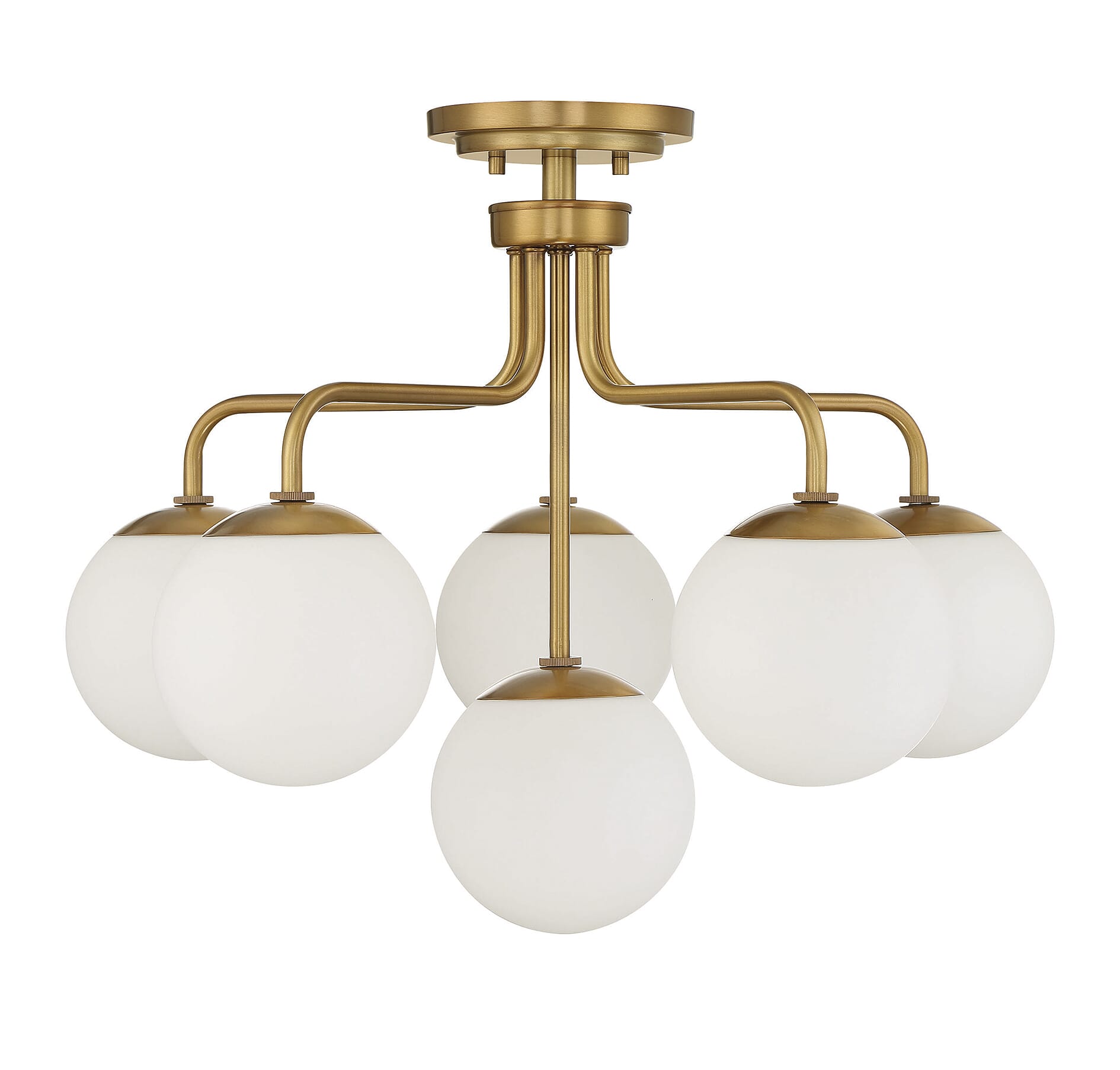Marco 6-Light Ceiling Light in Warm Brass - LightsOnline.com