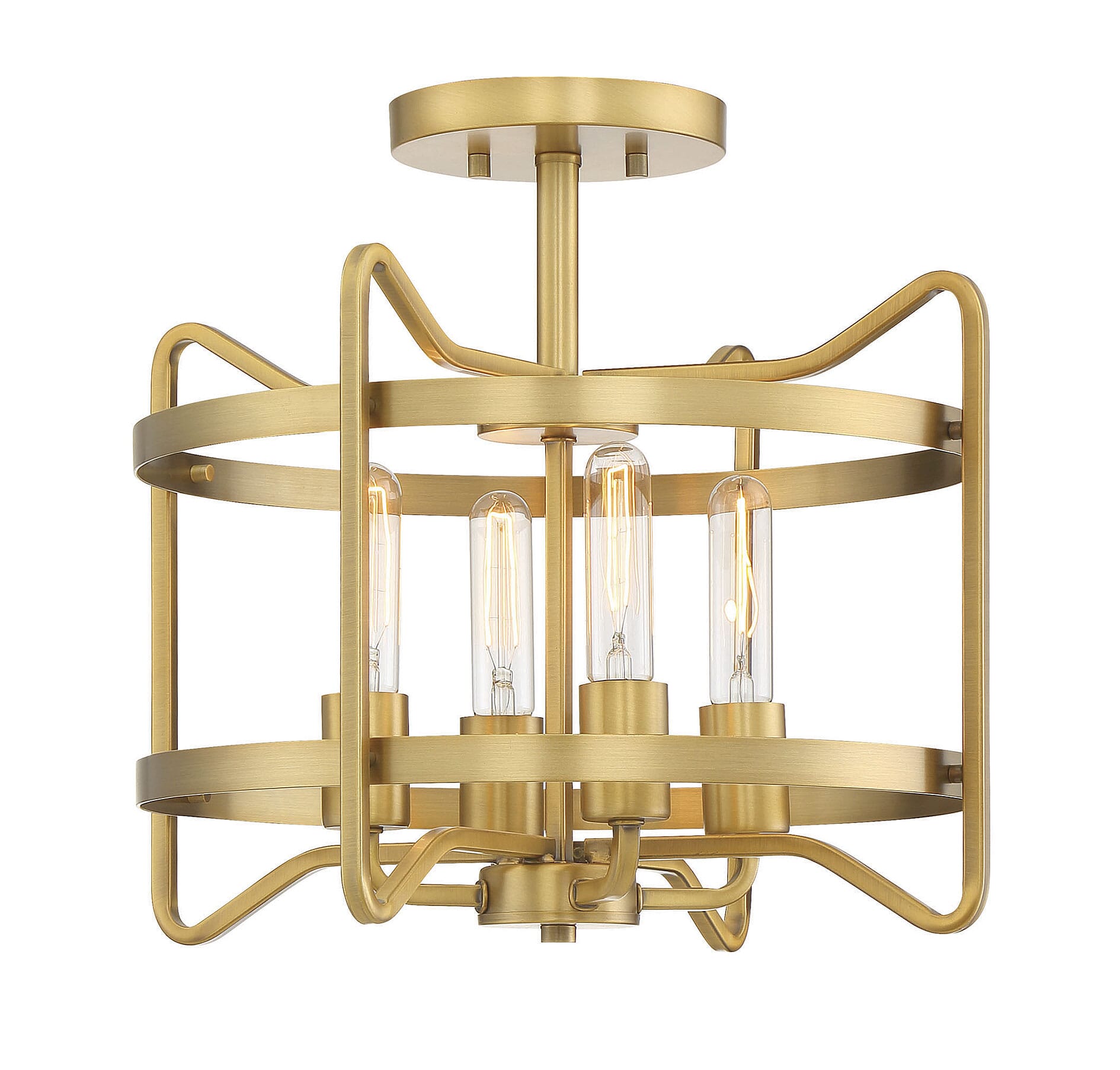 Savoy House Kent 4-Light Ceiling Light in Warm Brass - LightsOnline.com
