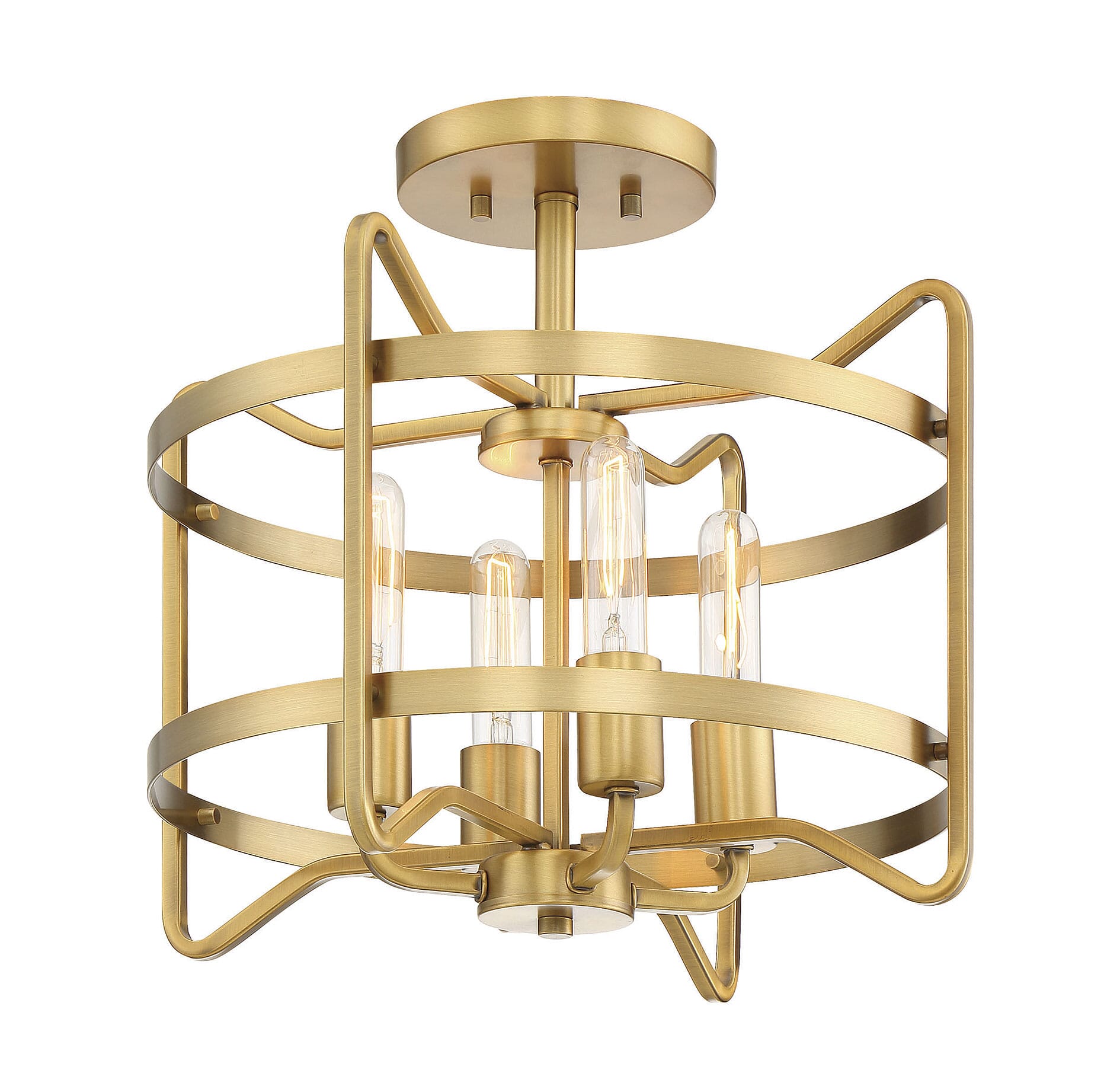 Savoy House Kent 4-Light Ceiling Light in Warm Brass - LightsOnline.com