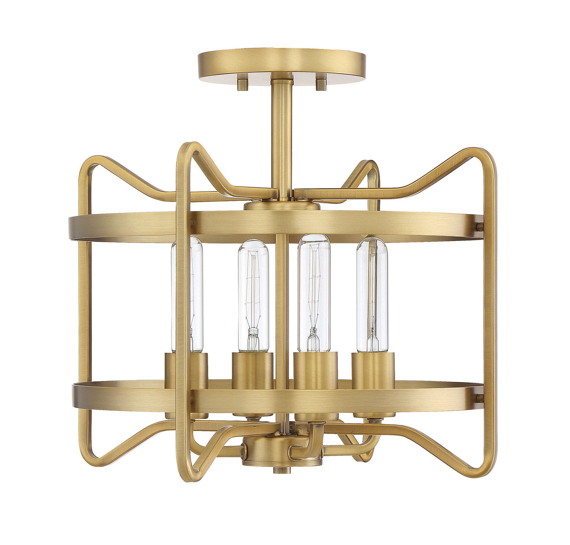 Savoy House Kent 4-Light Ceiling Light in Warm Brass - LightsOnline.com