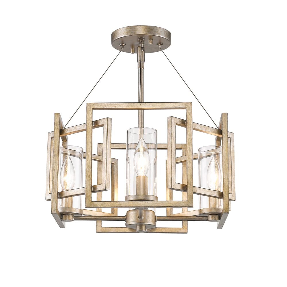 Golden Marco 4-Light 16" Ceiling Light in White Gold - LightsOnline.com