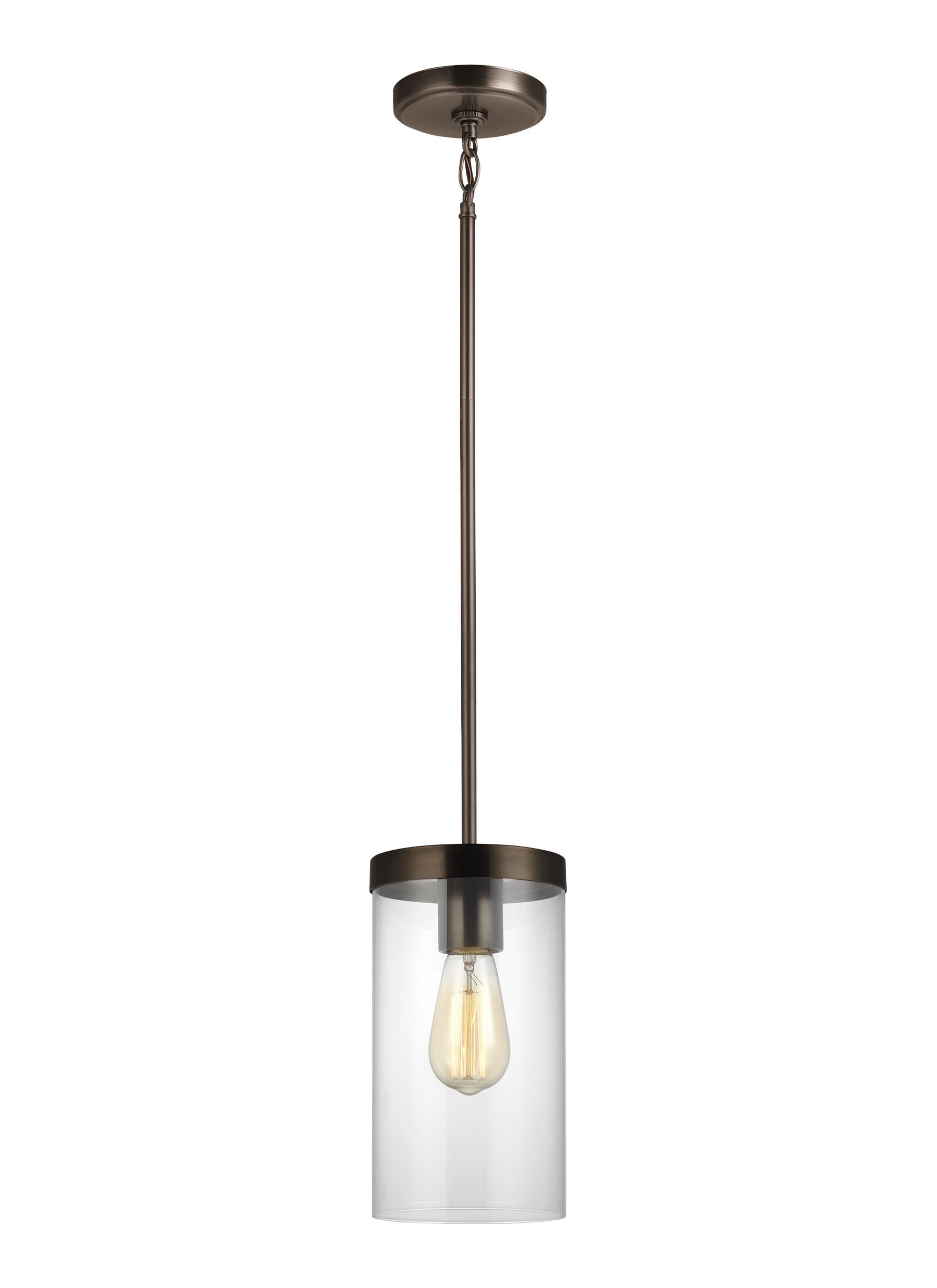 Brushed Oil Rubbed Bronze One Light Pendant from the Zire Collection ...