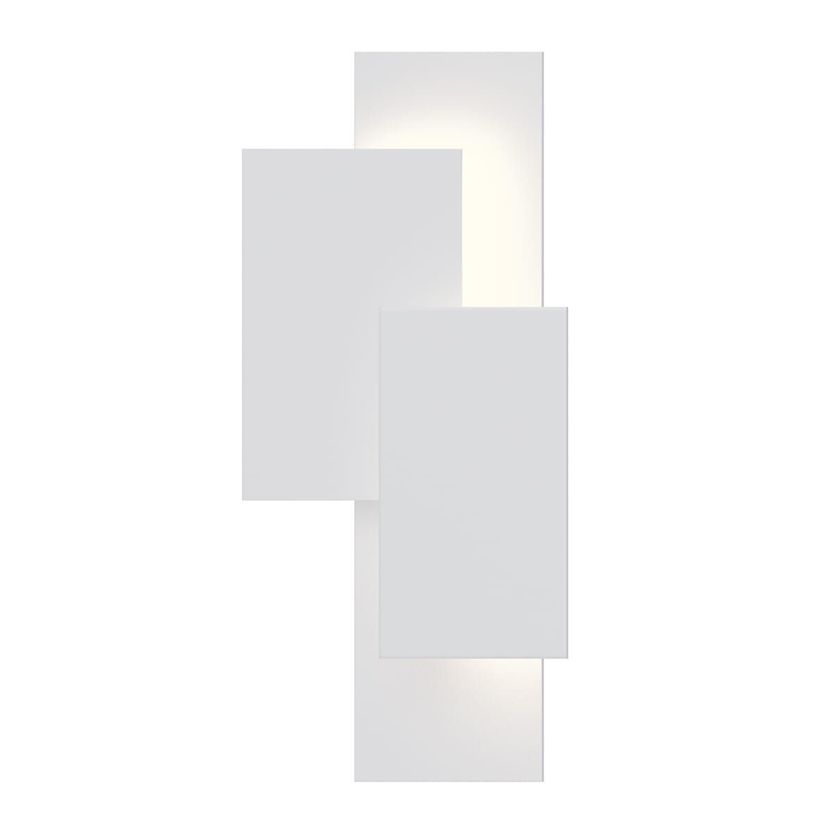 Offset Panels™ 21" Wall Sconce in Textured White - LightsOnline.com
