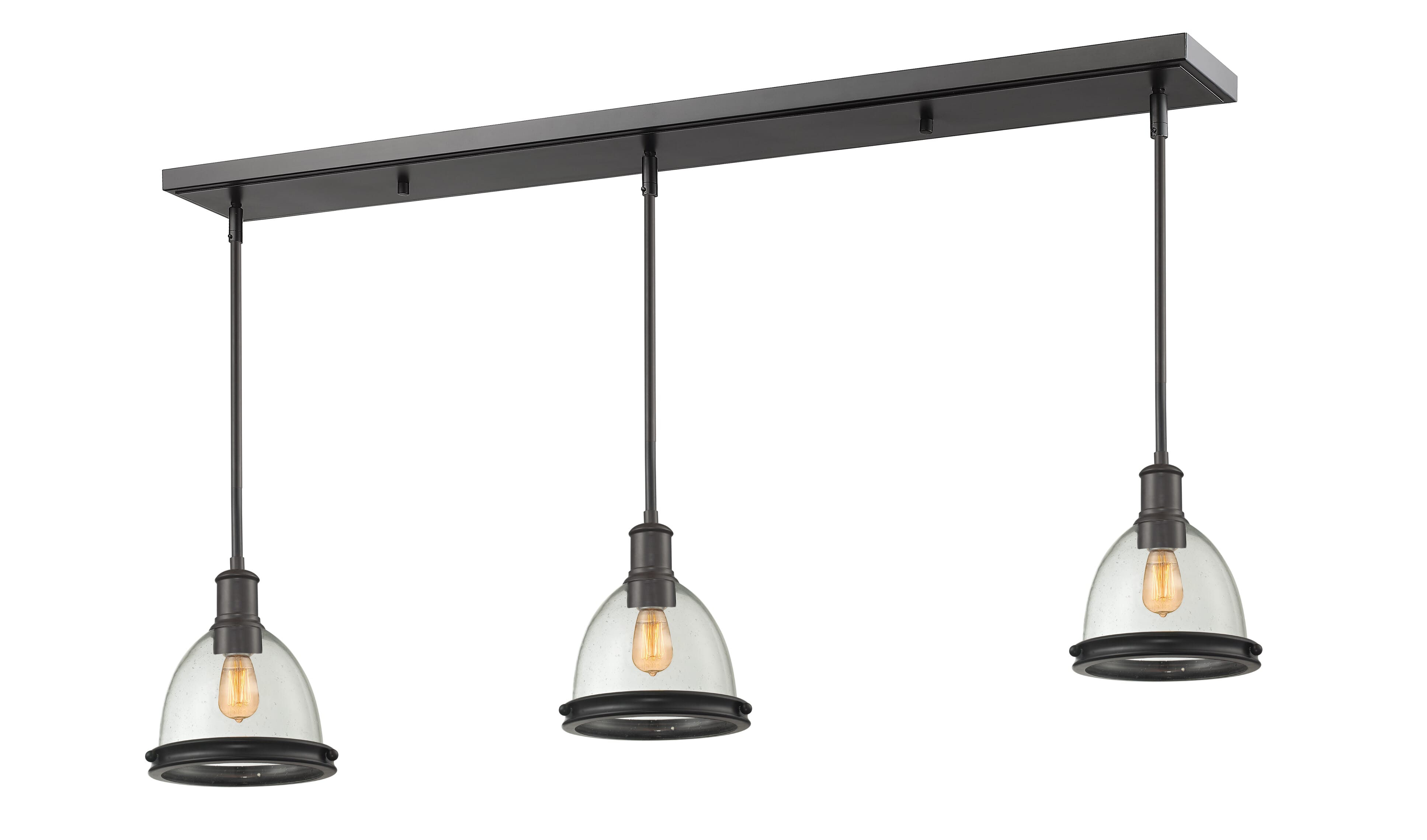 Mason 3-Light Linear Pendant Light In Bronze - LightsOnline.com