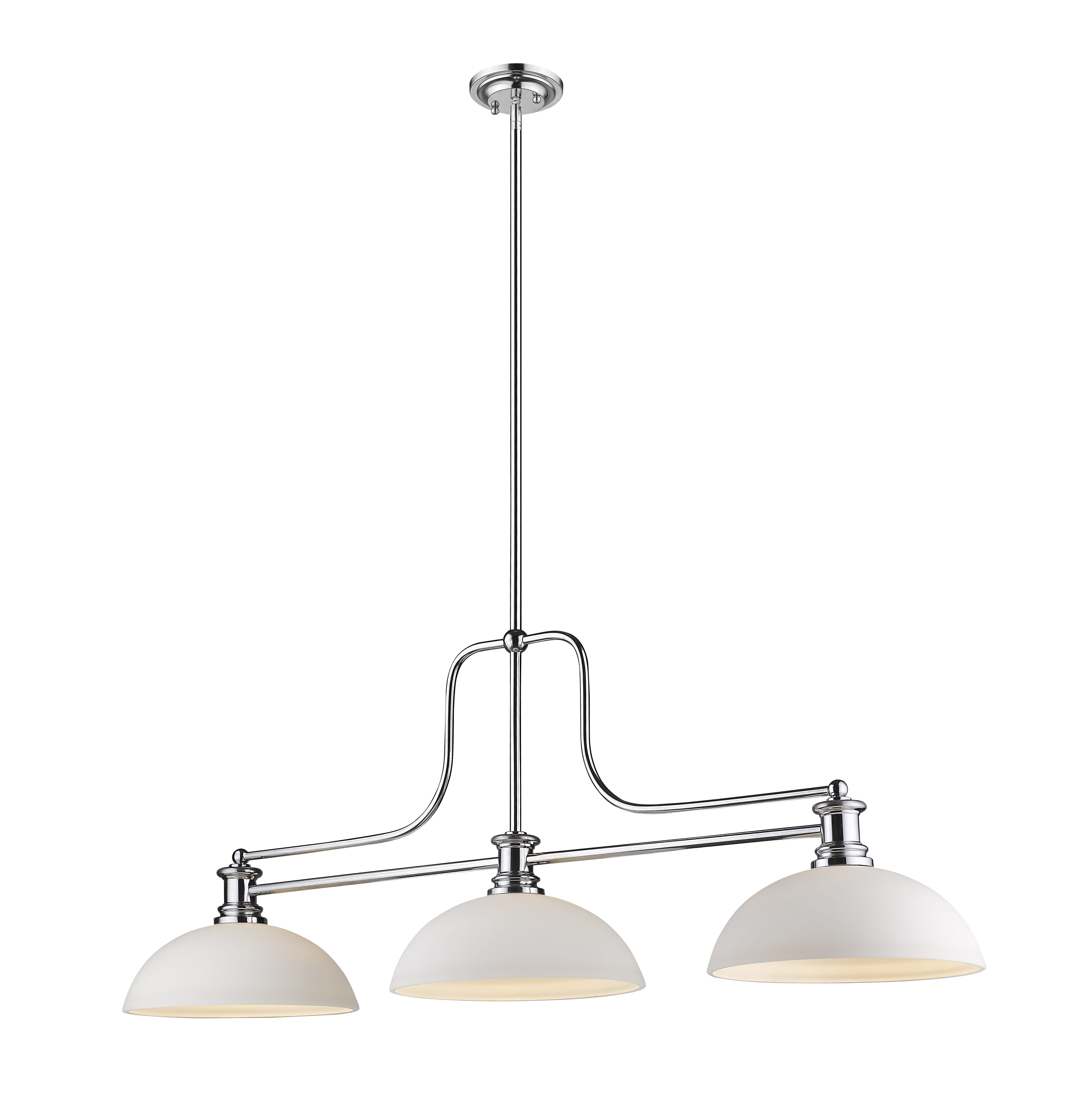 Melange 3-Light Linear Pendant Light In Chrome - LightsOnline.com