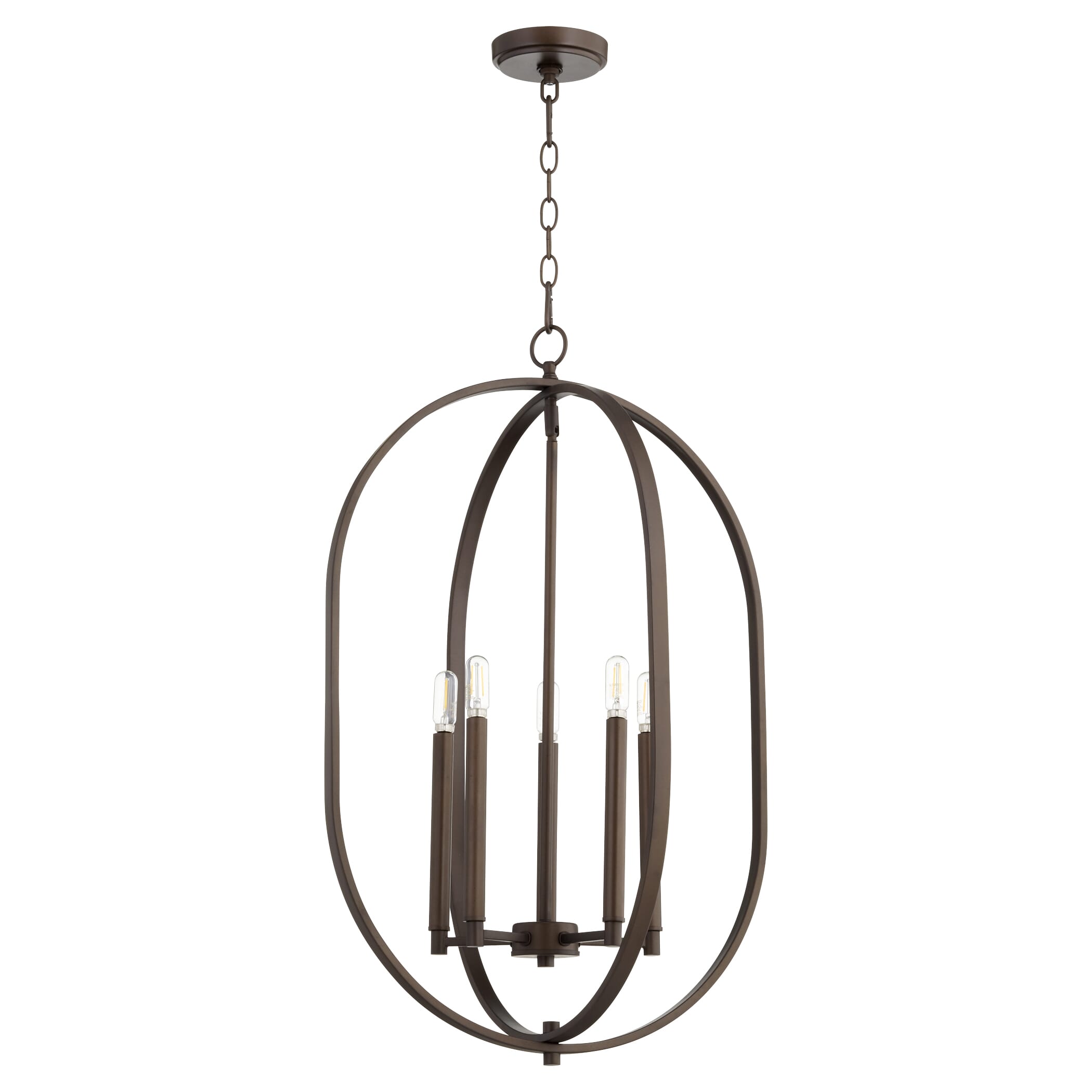 Quorum Collins 4-Light 16" Foyer Light in Oiled Bronze - LightsOnline.com